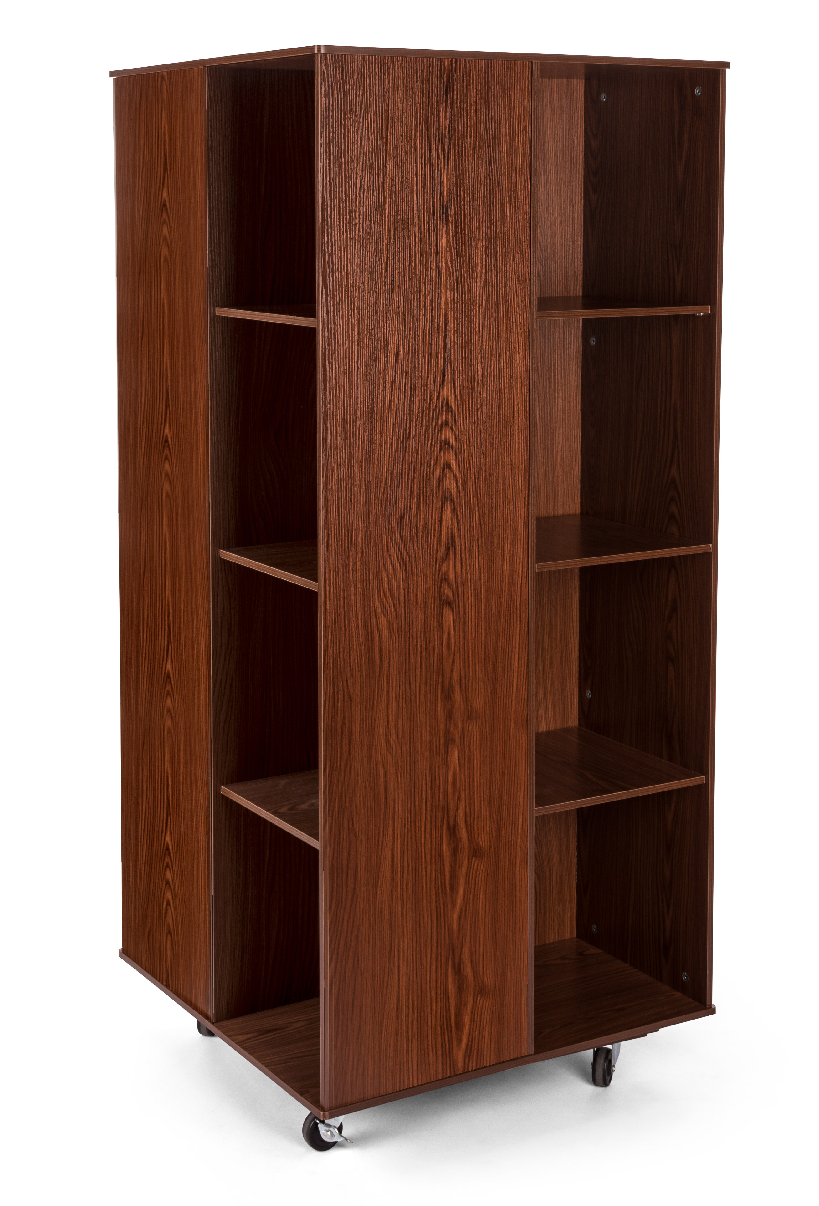 Rotating Floor Cube Store Display | (4) Locking Caster Wheels | Displays2Go