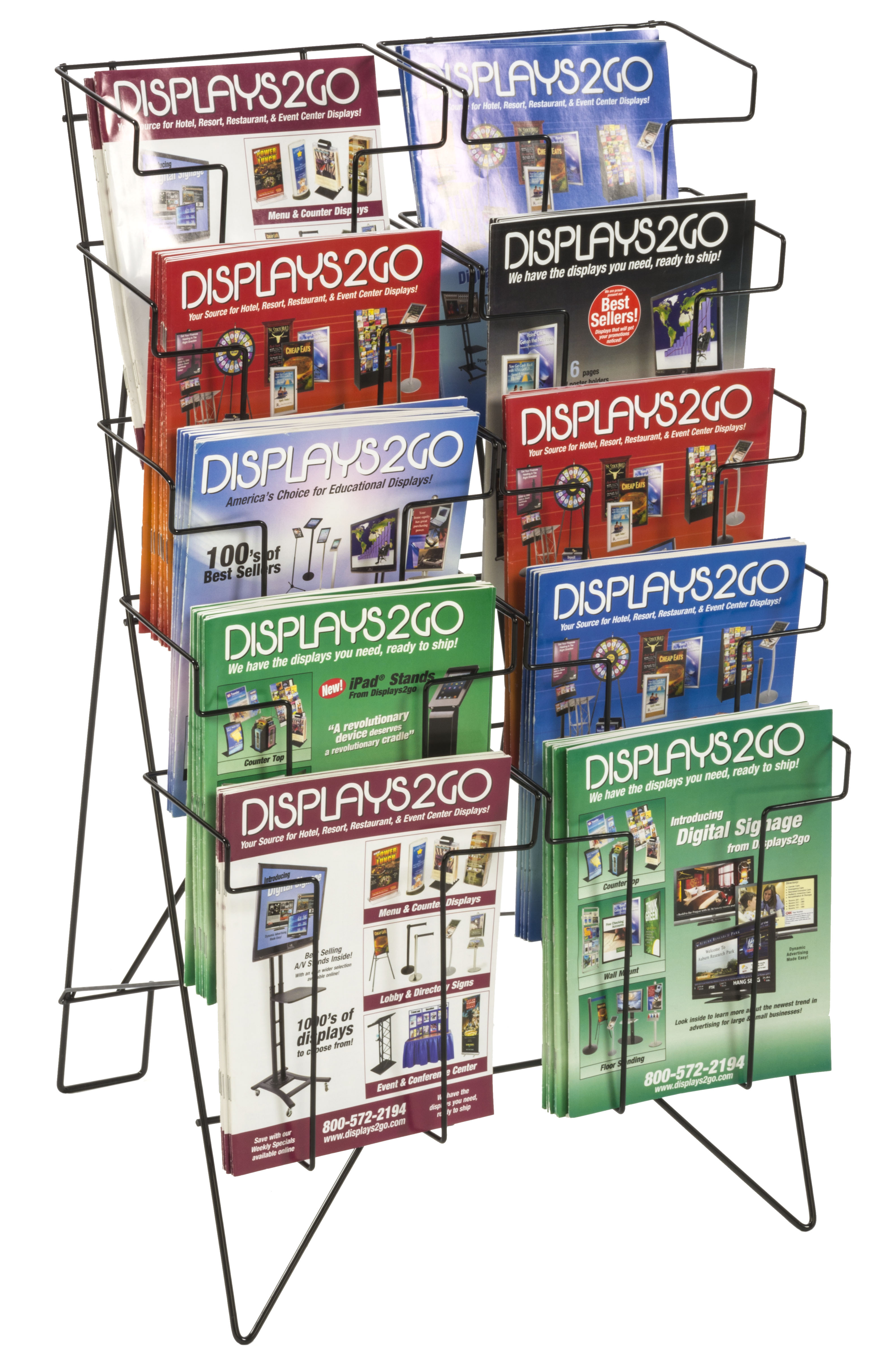 Metal Wire Magazine Holder | Fits 8.5” x 11” Literature | Displays2Go