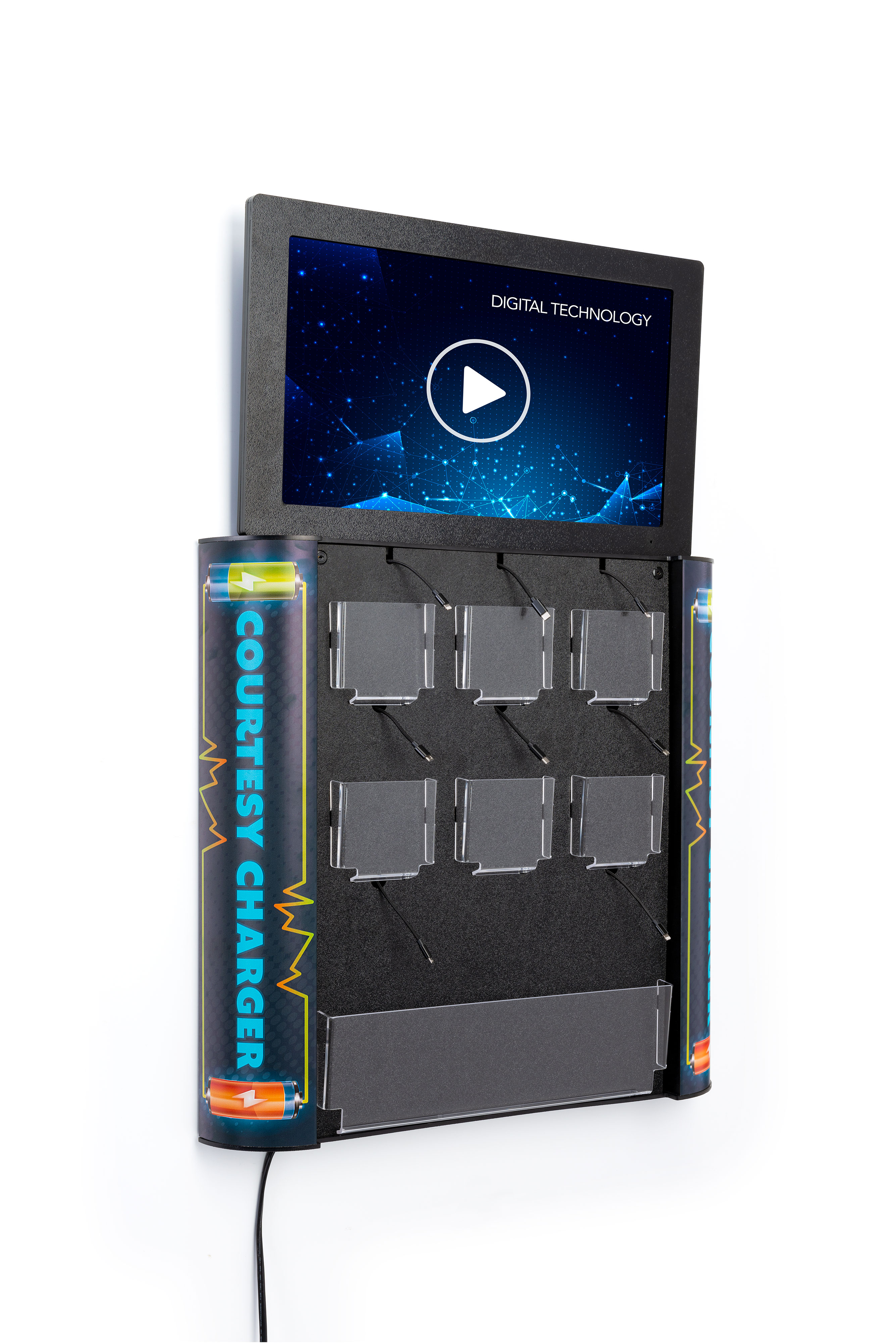 Branded Digital Signage Wall Charging Station | 21.5” Screen | Displays2Go