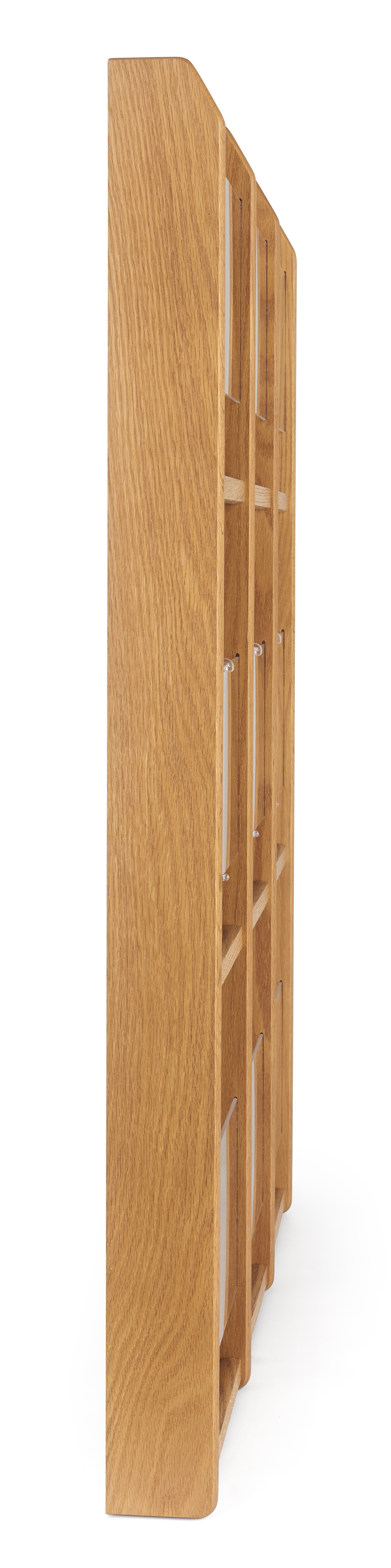 Wall Hanging 9 Magazine Display | Medium Oak Finish Wood Rack | Displays2Go