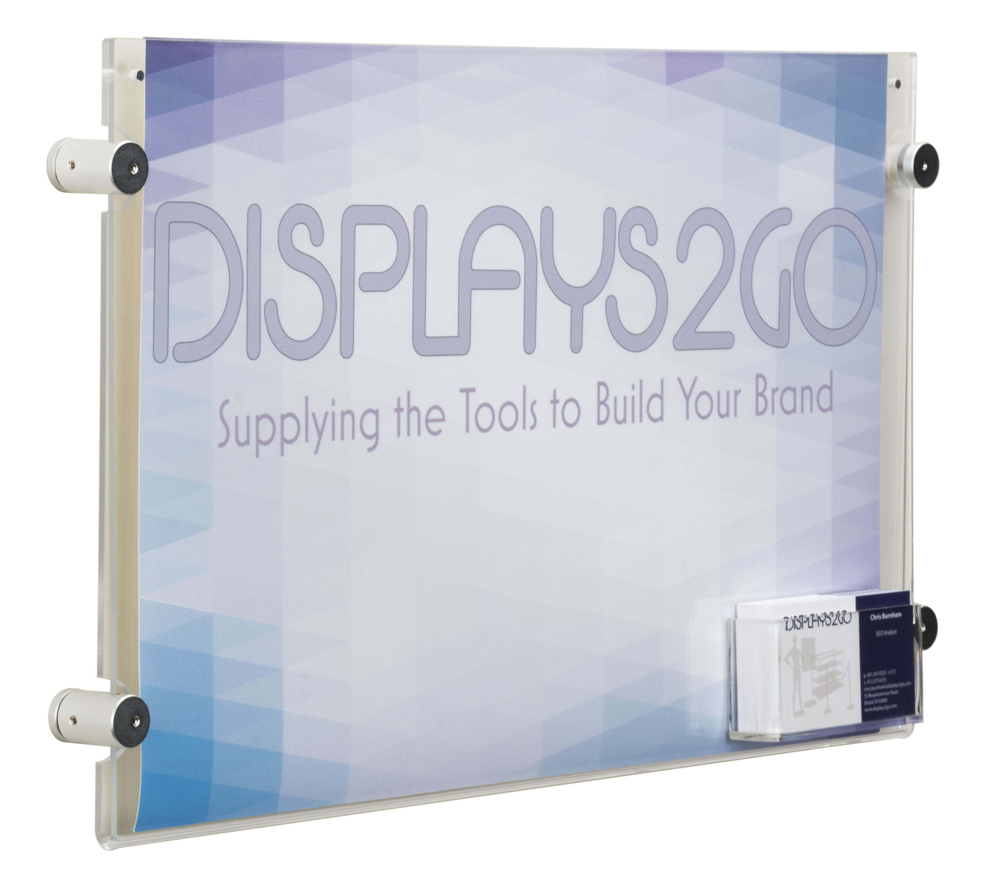 17” x 11” Sign Holder with Calling Card Pocket | Wall Mounting ...