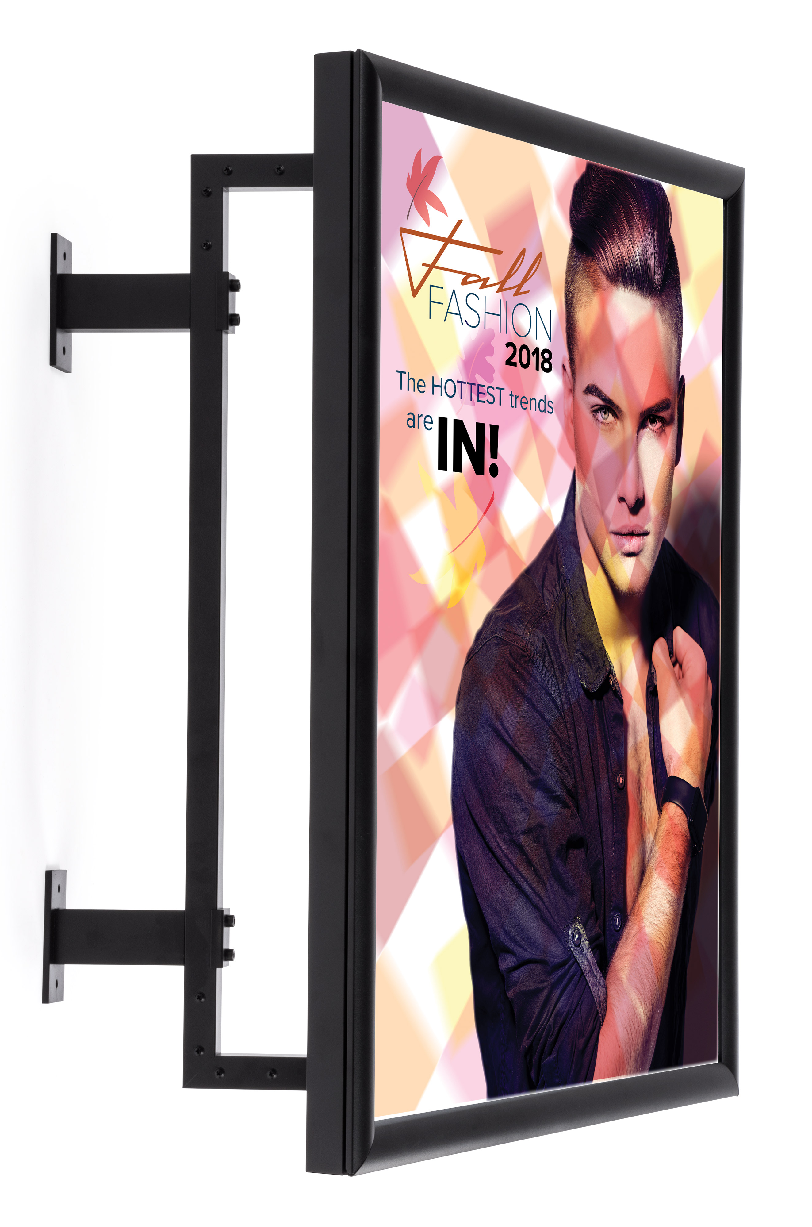 Swivel Wall Sign Holder | 22 x 28 Black Aluminum Snape Frame | Displays2Go