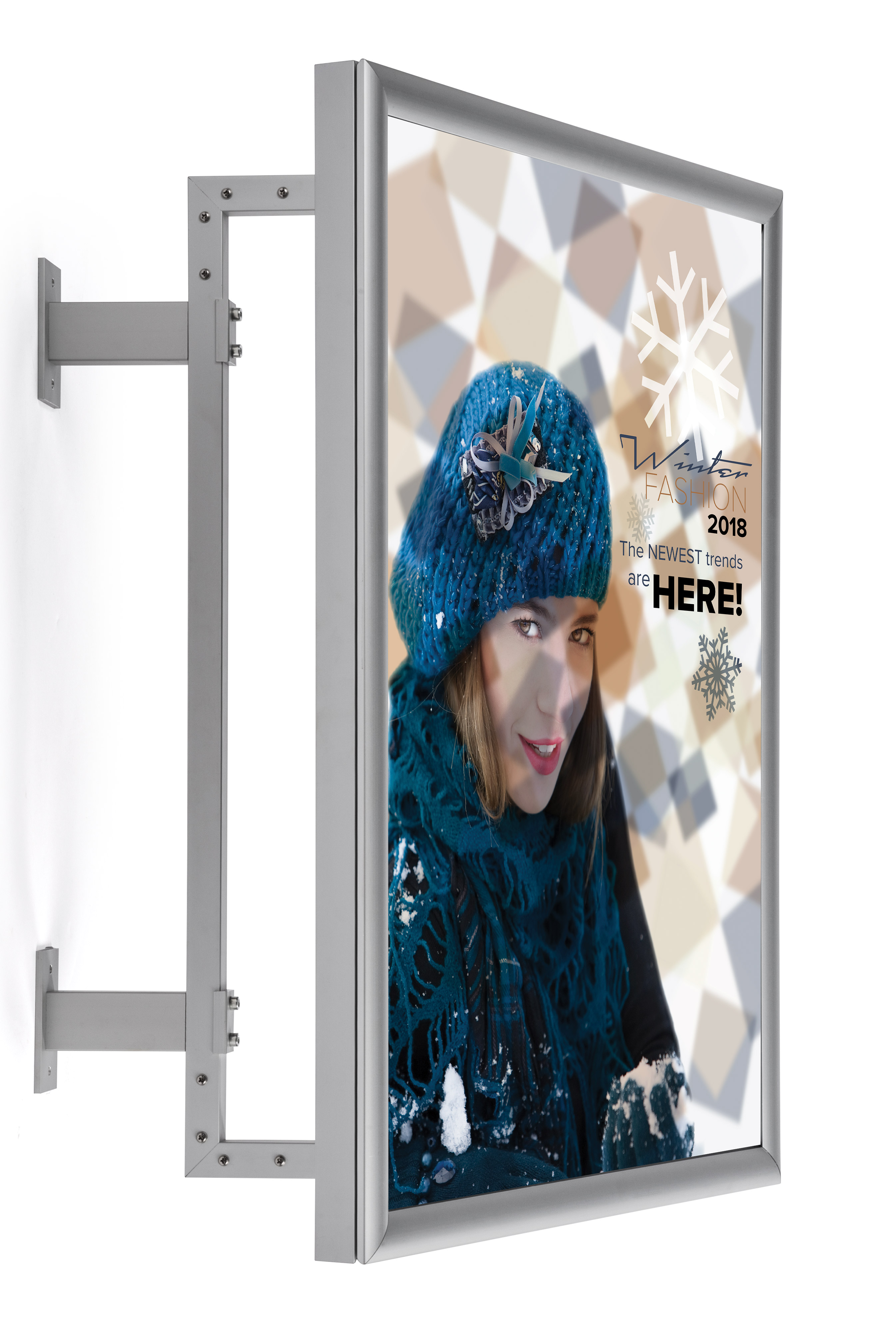 Swivel Sign Frame | Silver 22 x 28 Snap Open Edges | Displays2Go