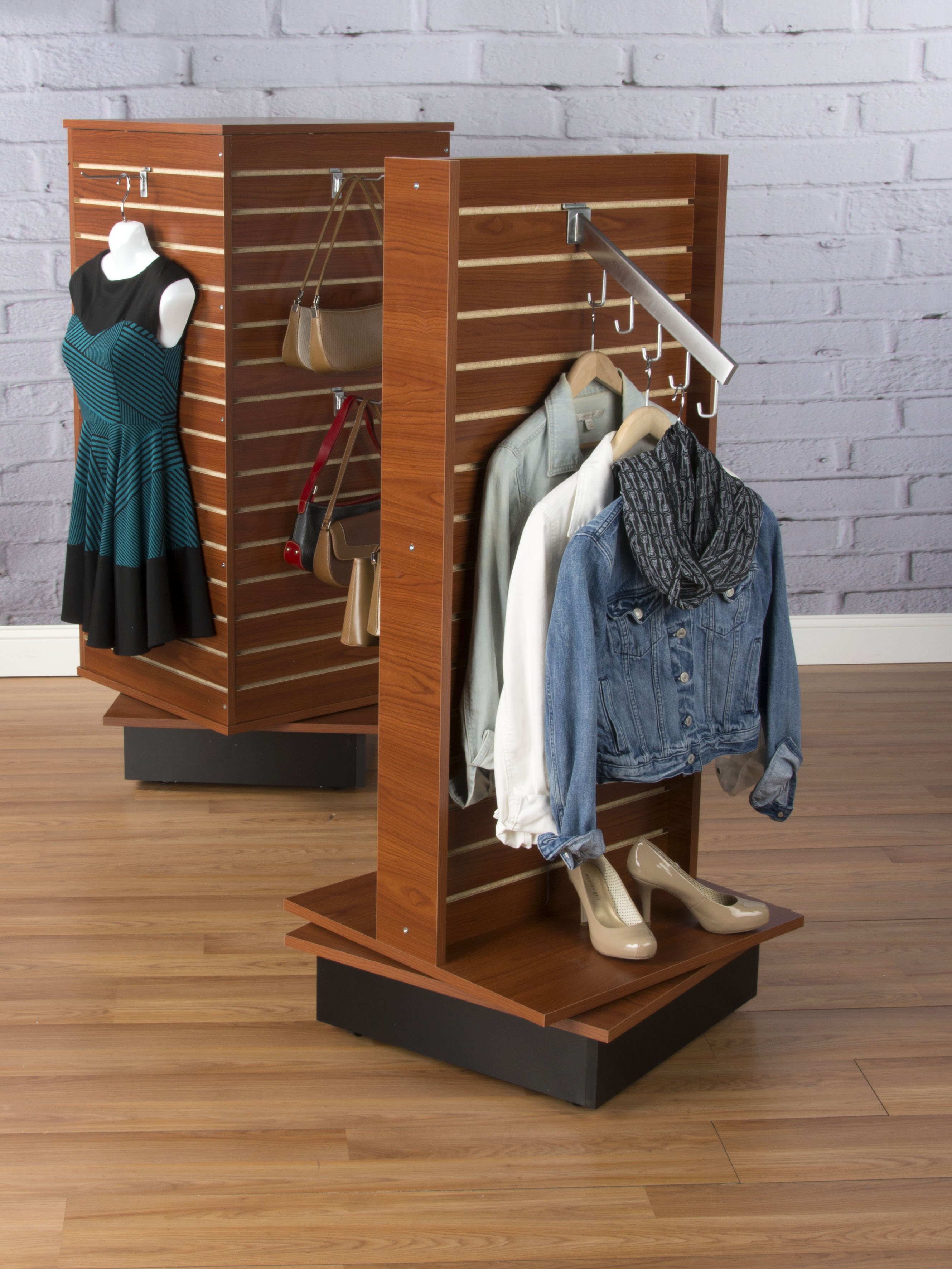 Freestanding Slatwall | Double-Sided with Rotating Base | Displays2Go