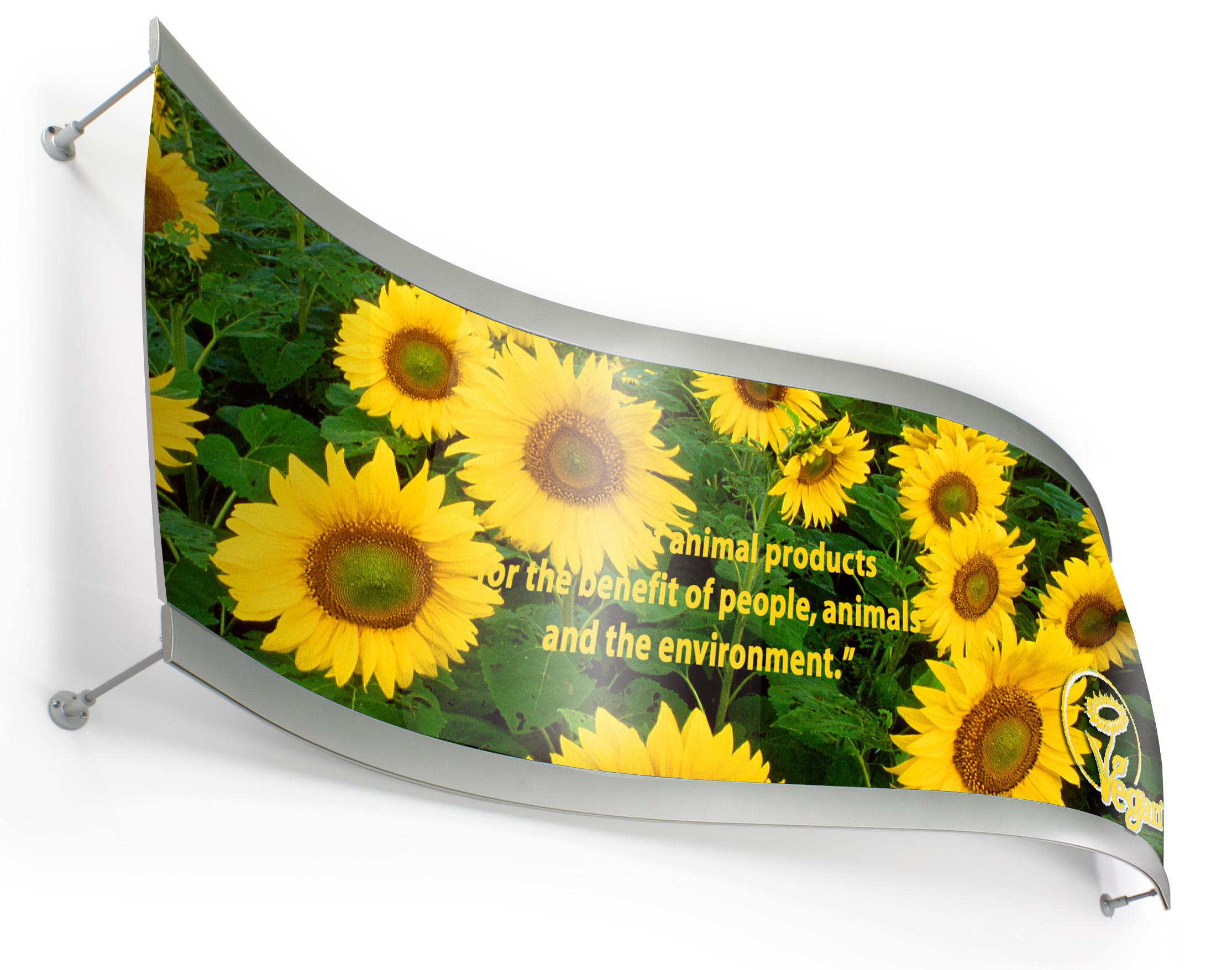 Curved Aluminum Poster Frame w/ Unique Wall Mount Wave Design | Displays2Go