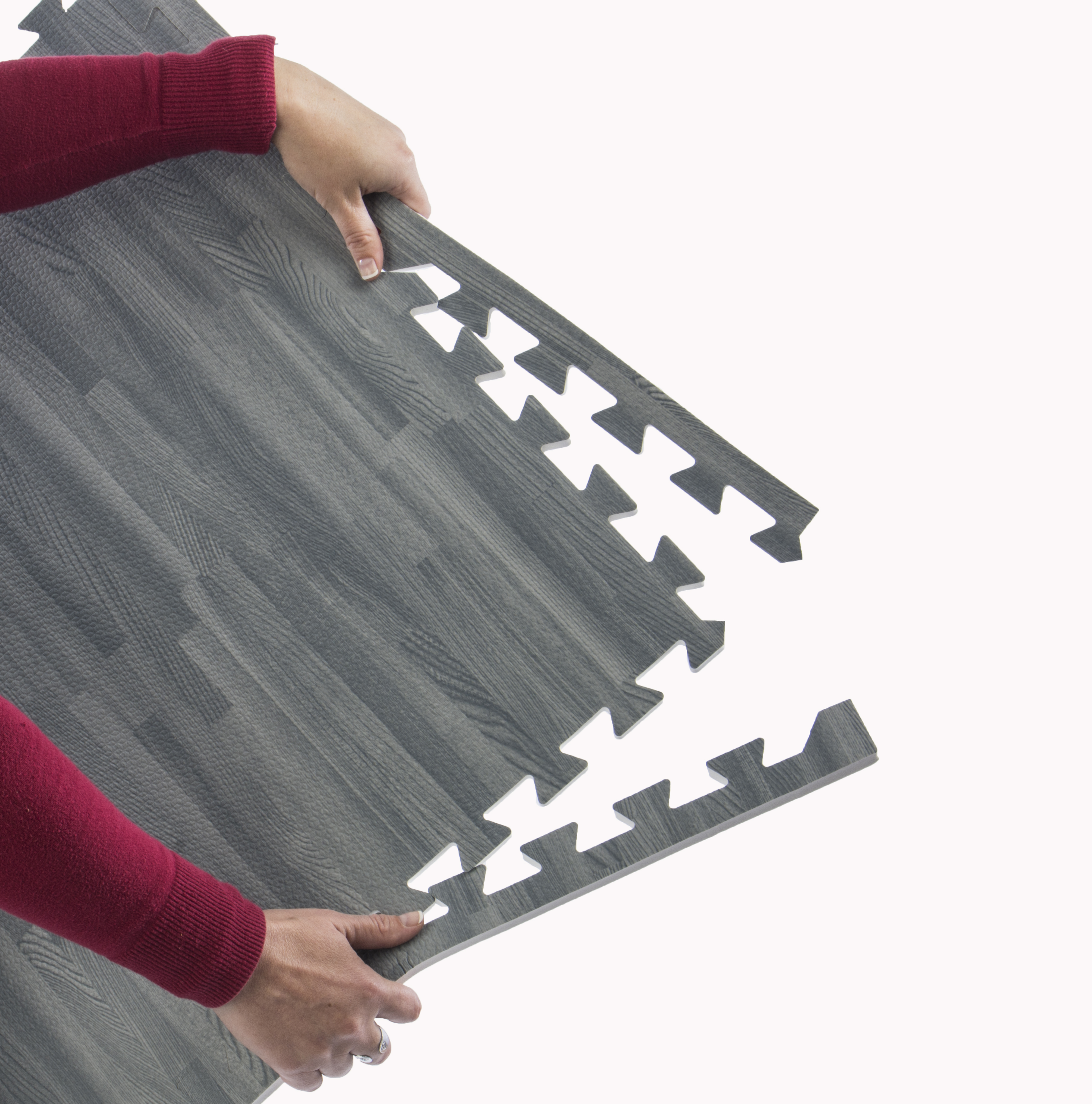 Gray Wood Grain Floor Mats | 10’ x 10’ Trade Show Flooring | Displays2Go