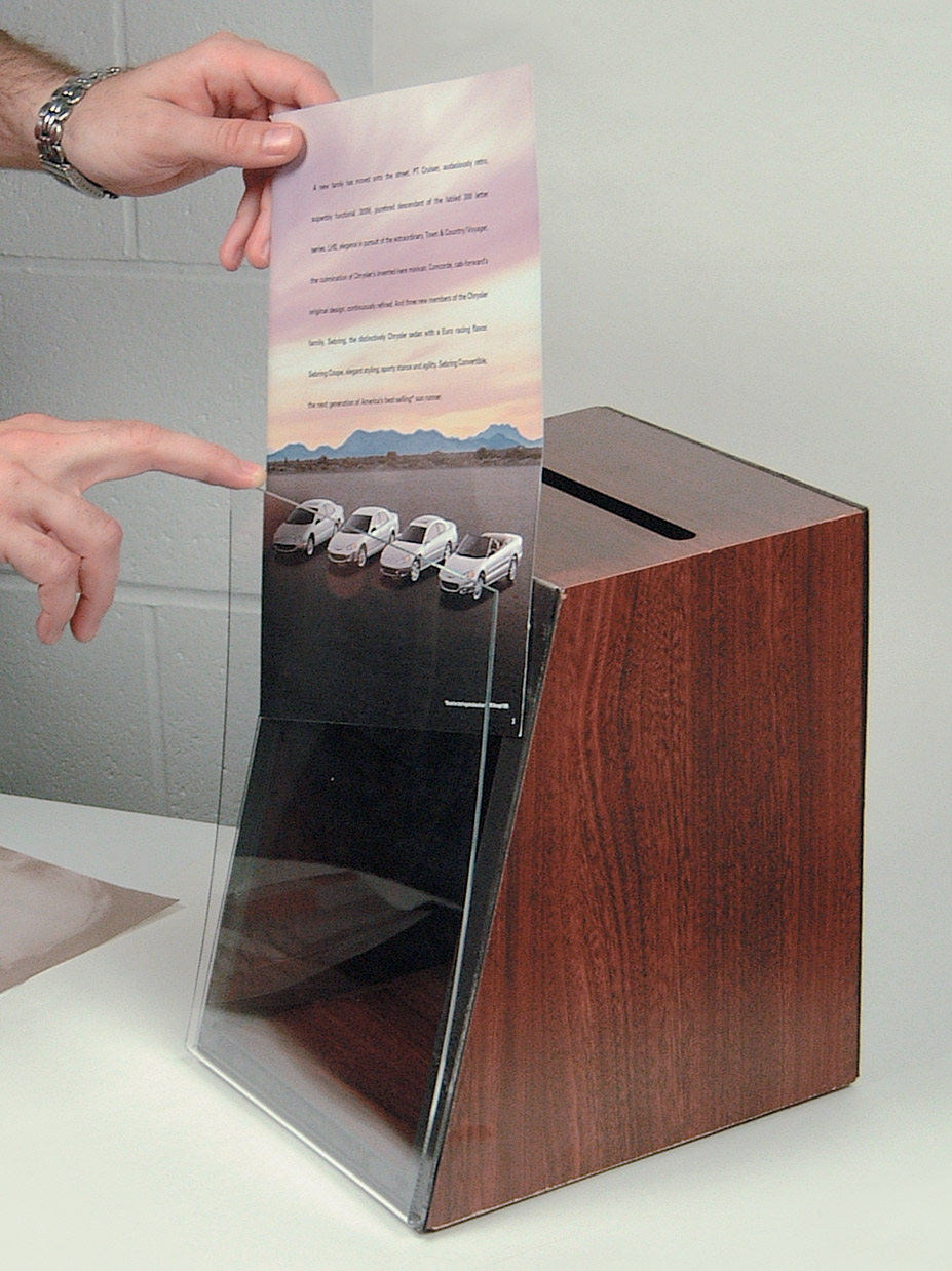 Wooden Collection Box | Front Angled Sign Frame | Displays2Go