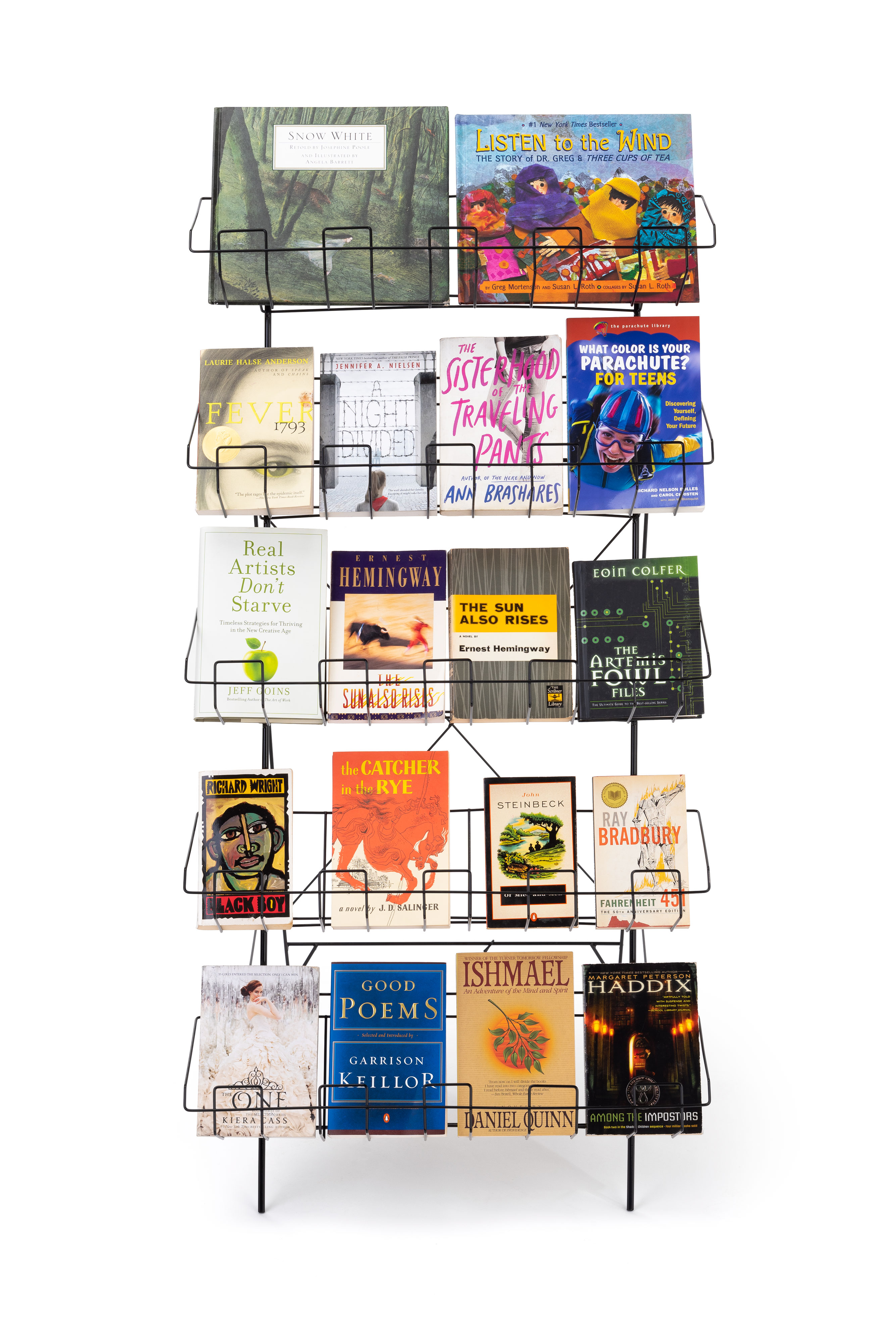 Tiered Book Rack | Literature Wire Stand With Custom Header | Displays2Go