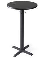 Wireless Power Charging Square Table | 30”w 42"h Black 2 Chargers