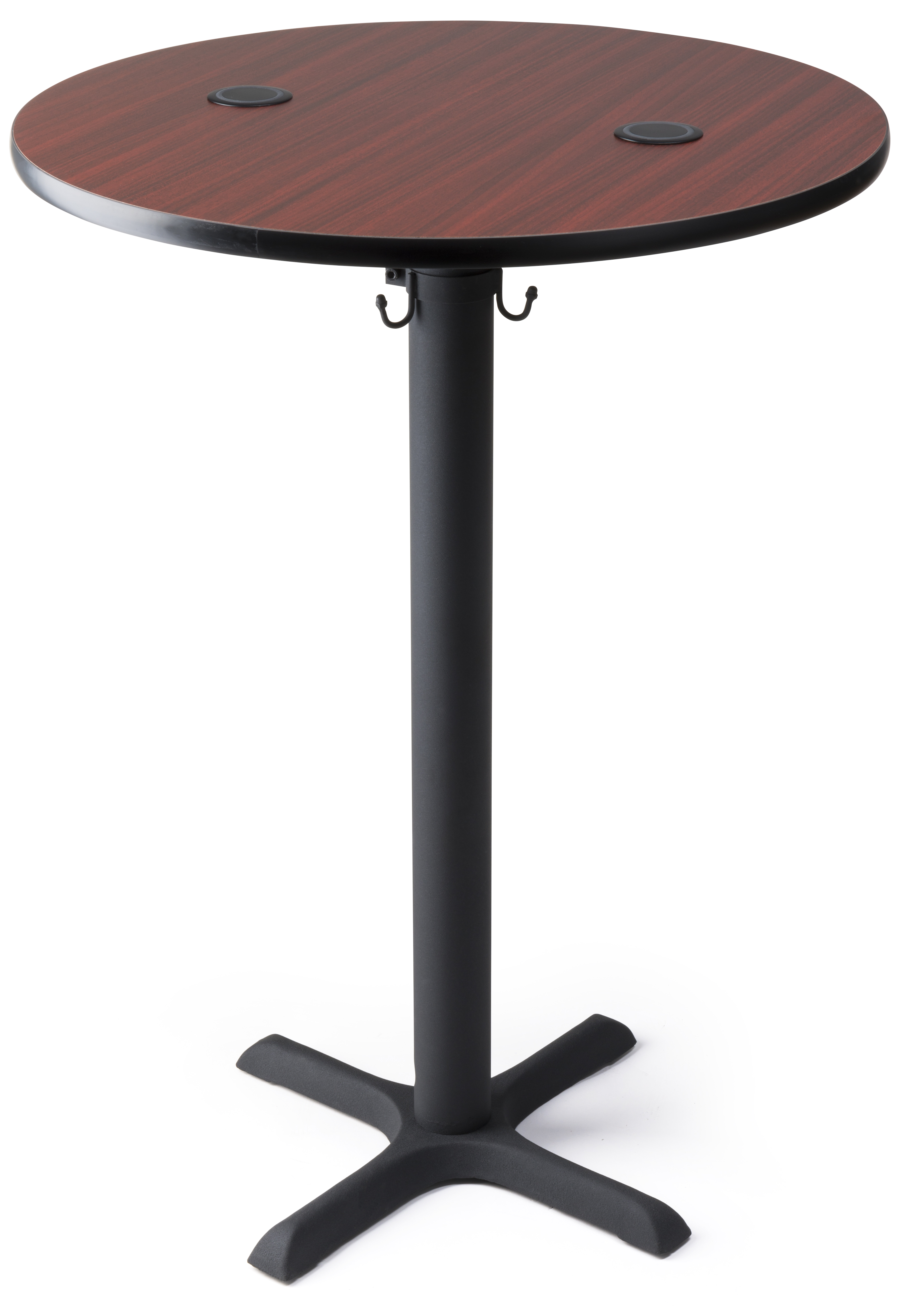 Power Charging Wireless Pub Table | 30”w 42"h Mahogany 2 Chargers ...