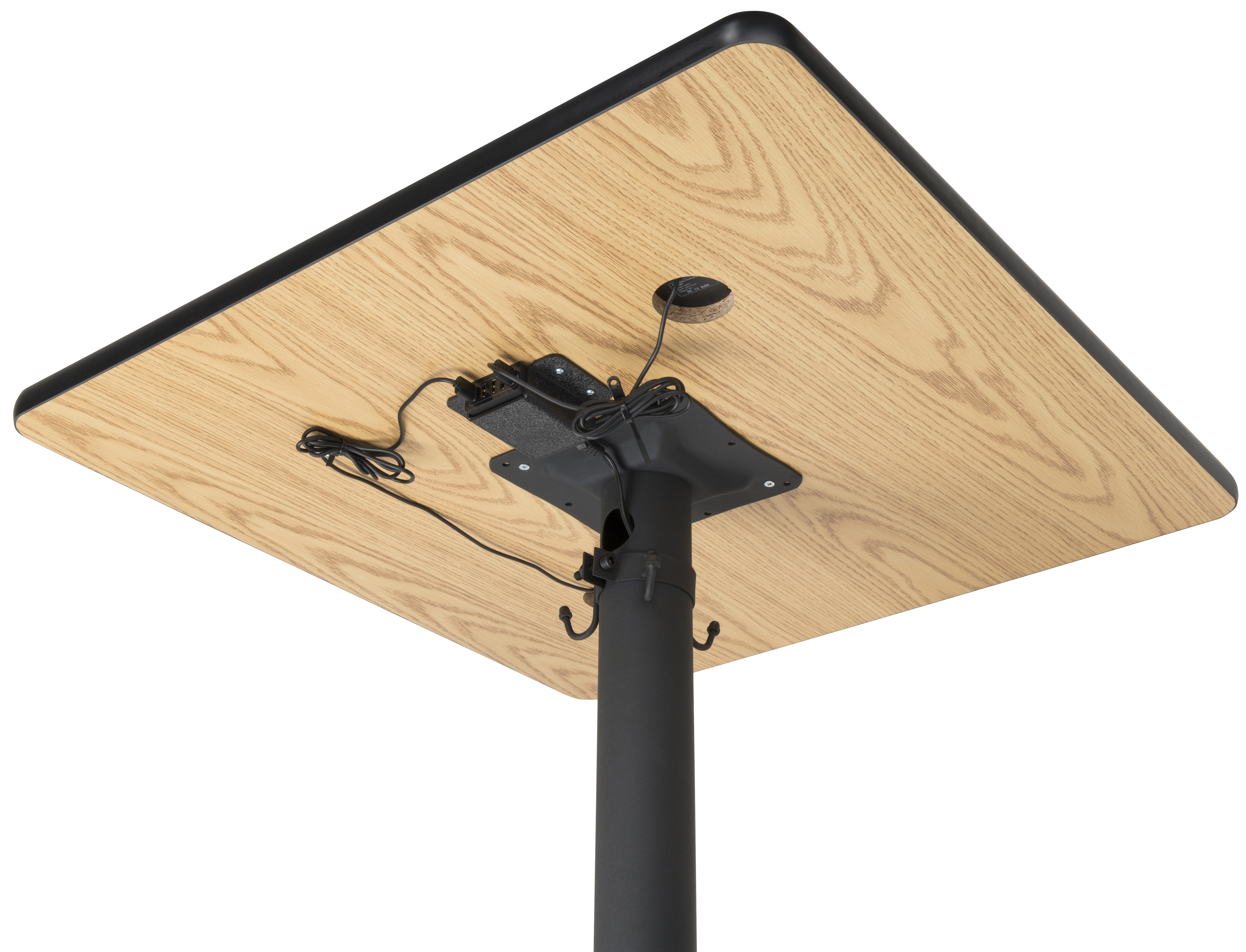 Wireless Power Charging Square Table | 30”w 42"h Black 2 Chargers ...