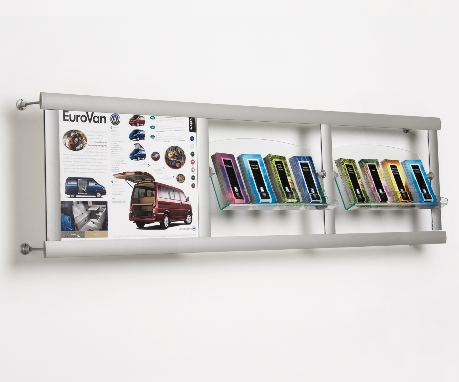 Wall Literature Holders w/ Dual Leaflet Pockets & (1) Poster Frame ...