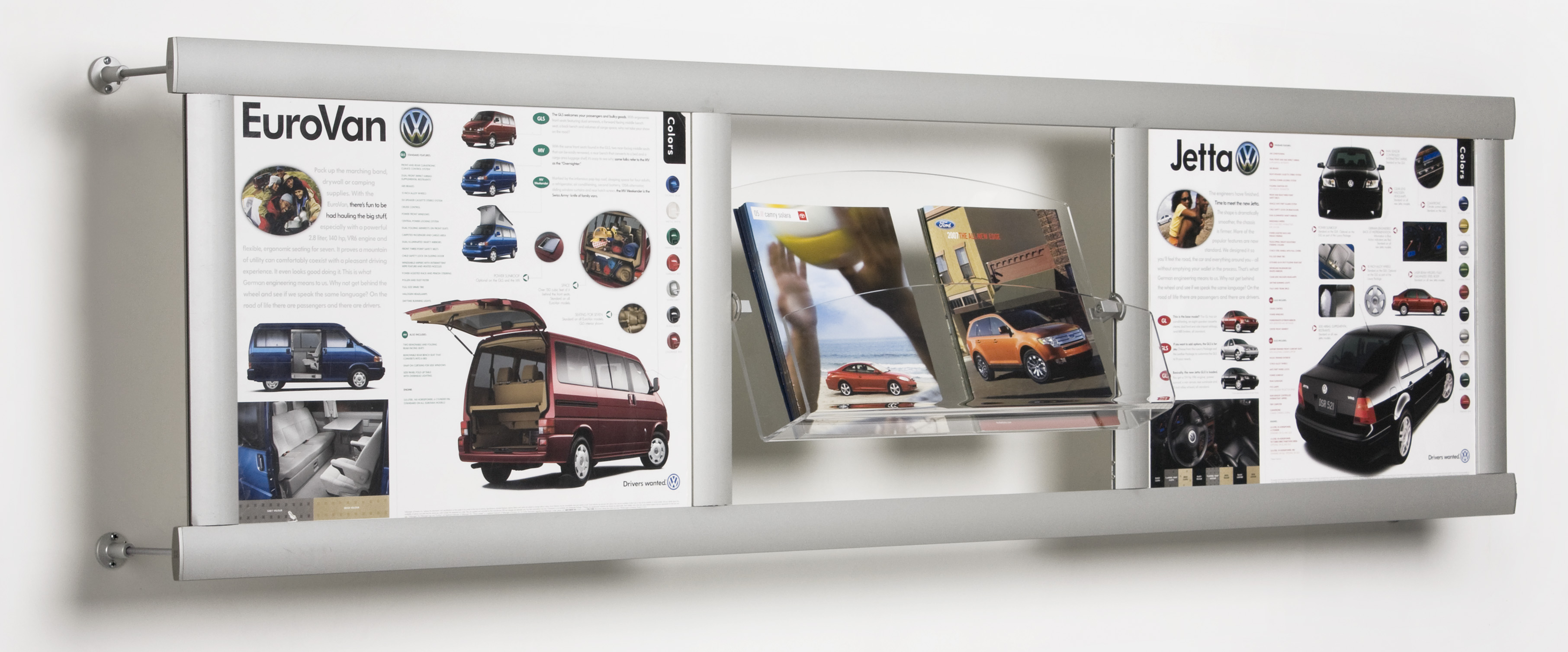 Magazine Racks | Wall Mounted Aluminum Frame w/Poster Displays ...
