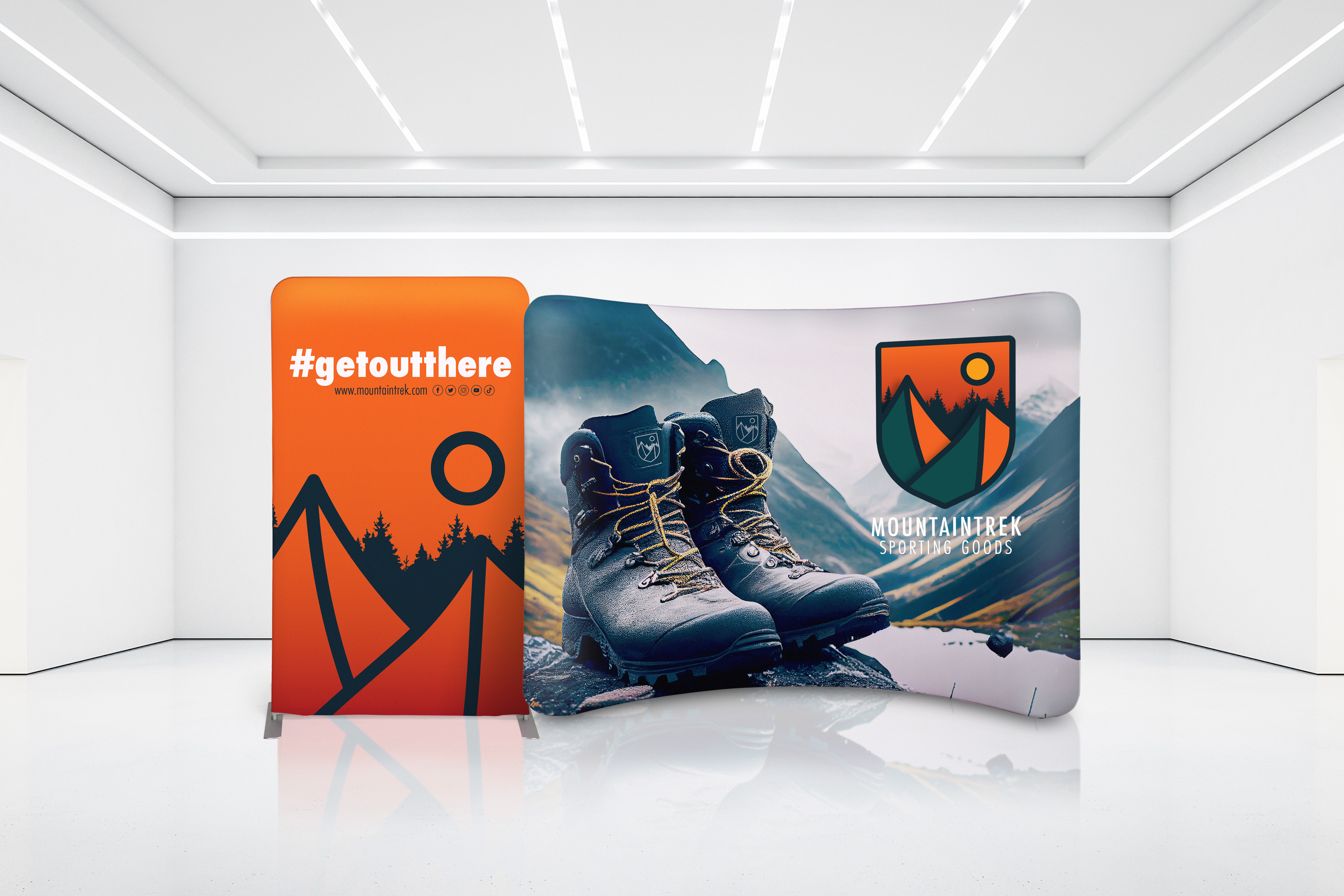 Exhibit Displays | 15 Foot Wide Custom Curved Tension Graphics ...