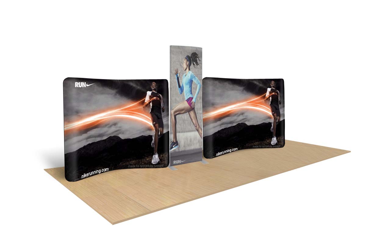 Custom Trade Show Booths with 3 Custom Graphic Stretch Panels | Displays2Go