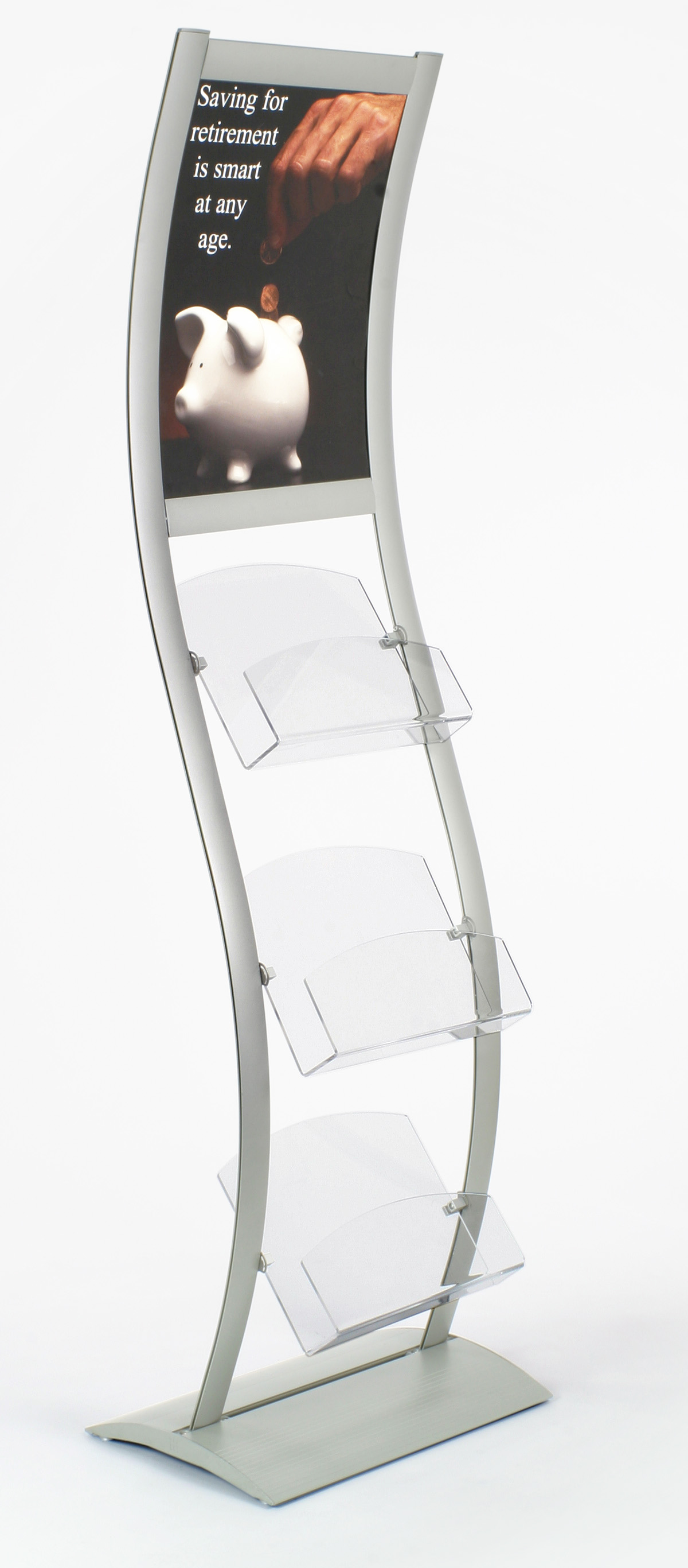 Catalog Stand w/ Wave Design Features 18" x 24" Frame & 3 Pockets ...