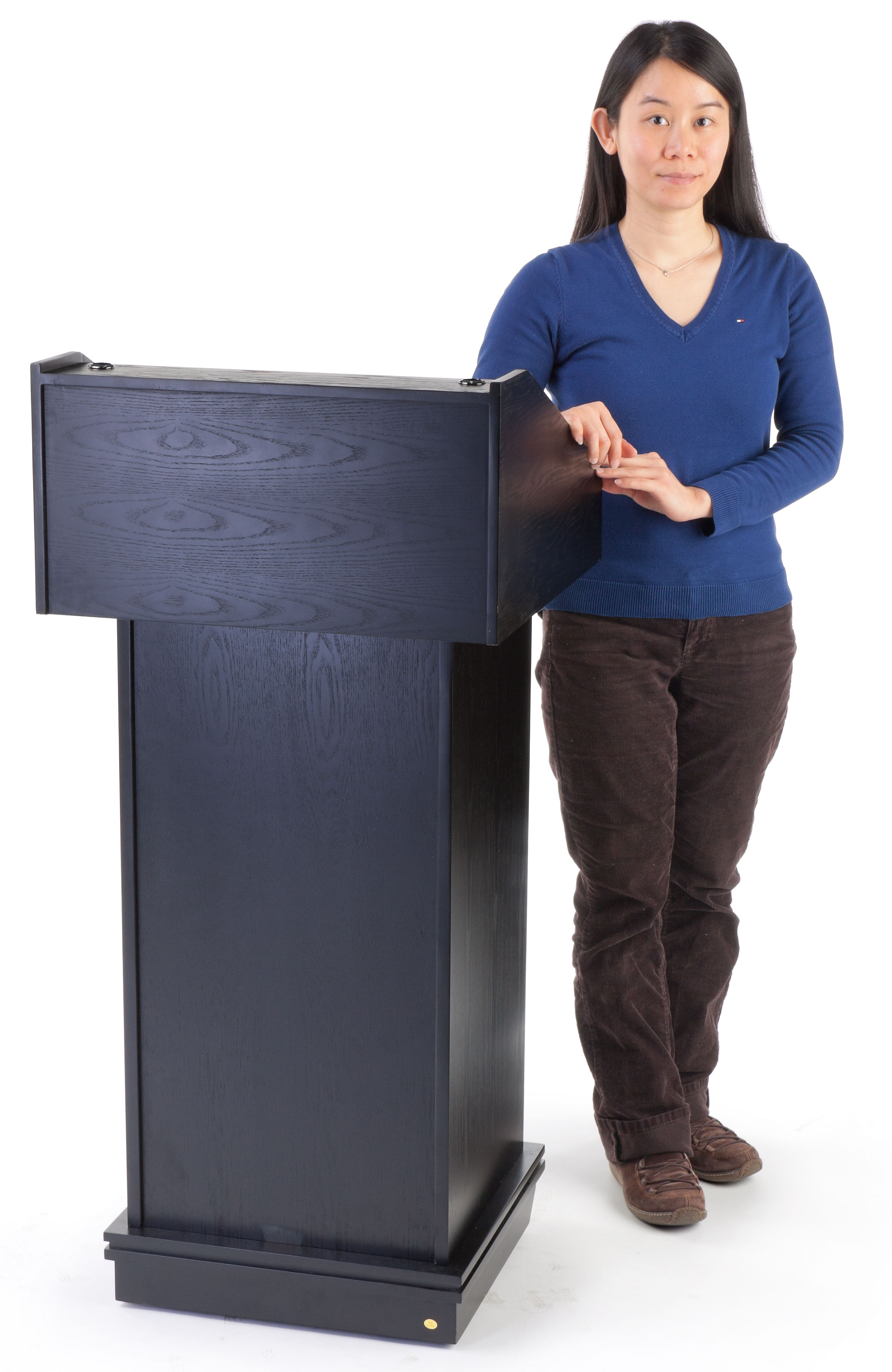 Black Veneer Lectern | Converts to Tabletop Podium | Displays2Go