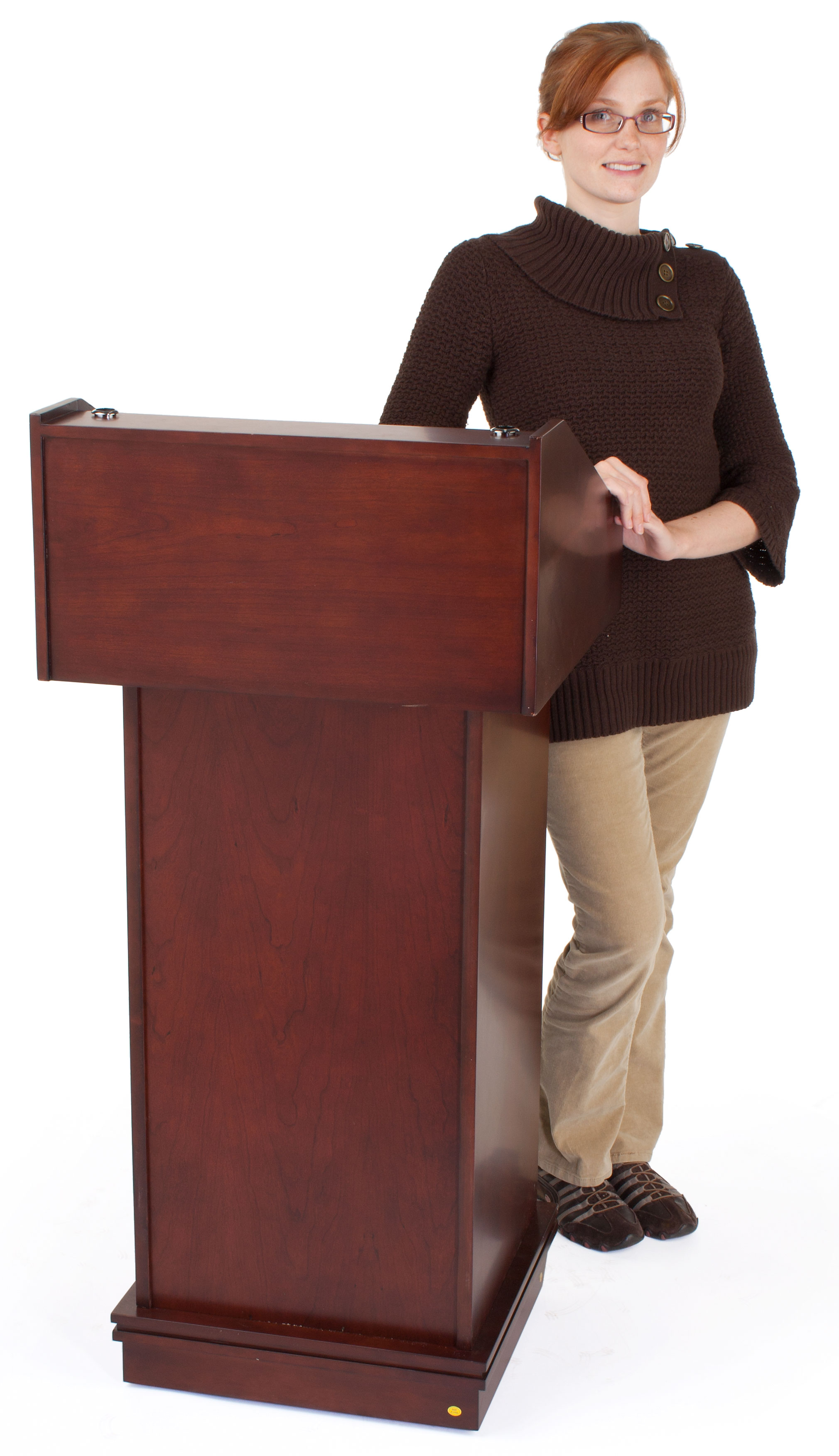 Wood Lecterns | Red Mahogany School Furniture | Displays2Go