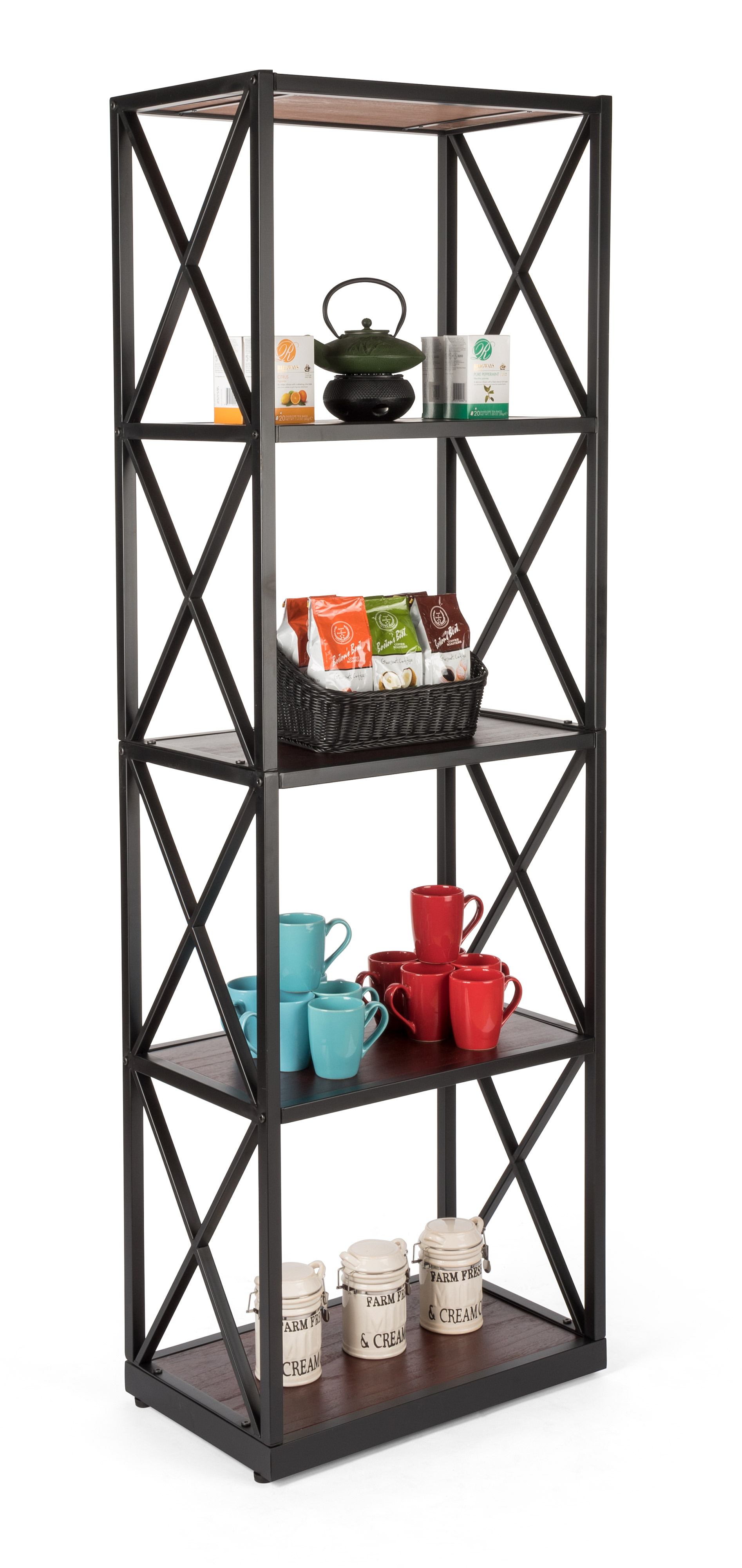 5-Tier Industrial Rustic Shelving Unit | Bohemian Modern Style ...