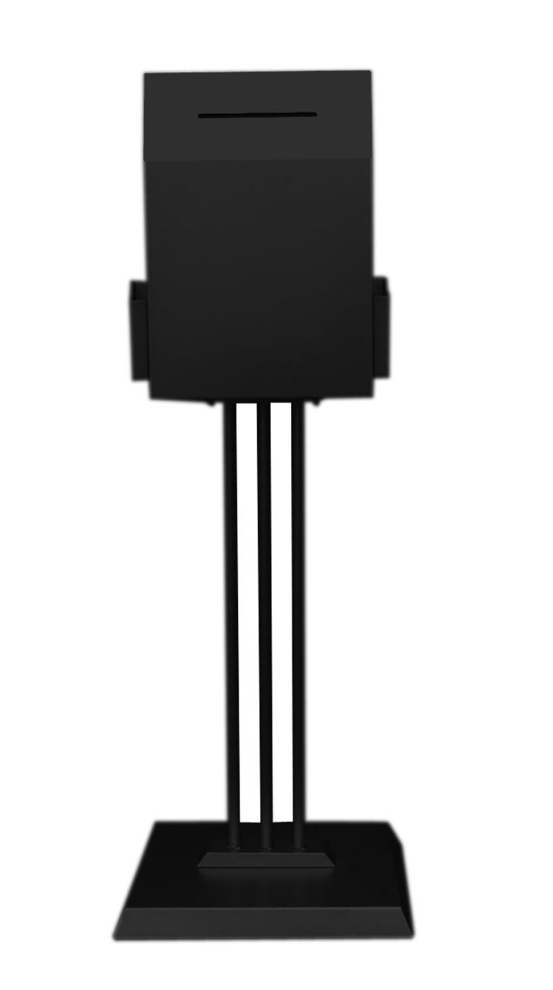 Floor Standing Contest Box - Metal With Brochure Pockets | Displays2Go