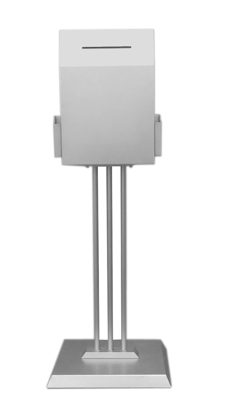 Floor Standing Metal Ballot Boxes - Literature Pocket | Displays2Go