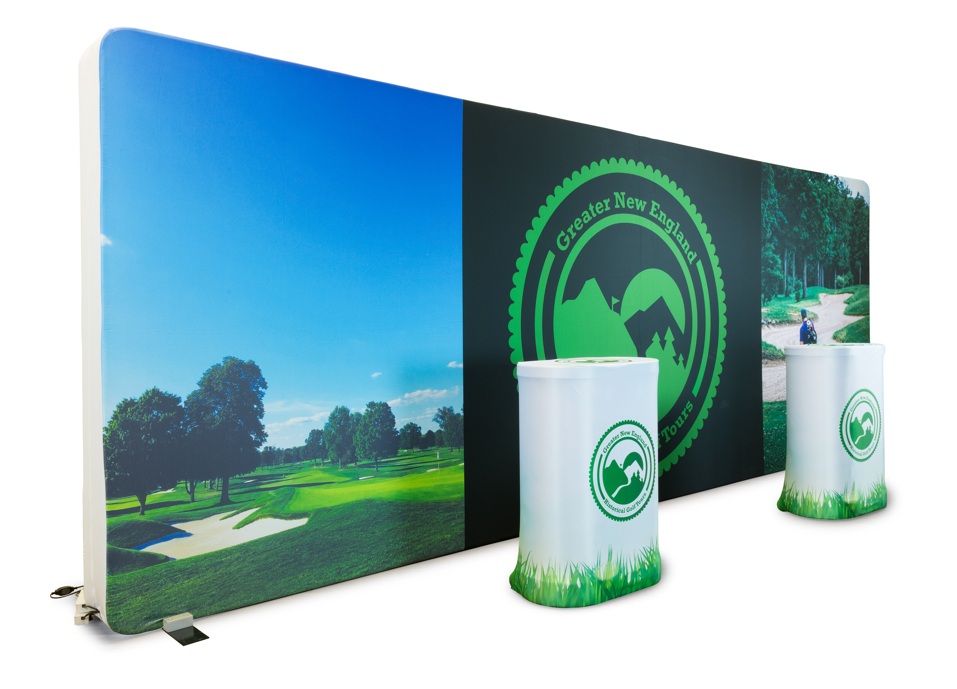 Lightbox Trade Show Booth Package | 2-Sided Custom Backwall | Displays2Go