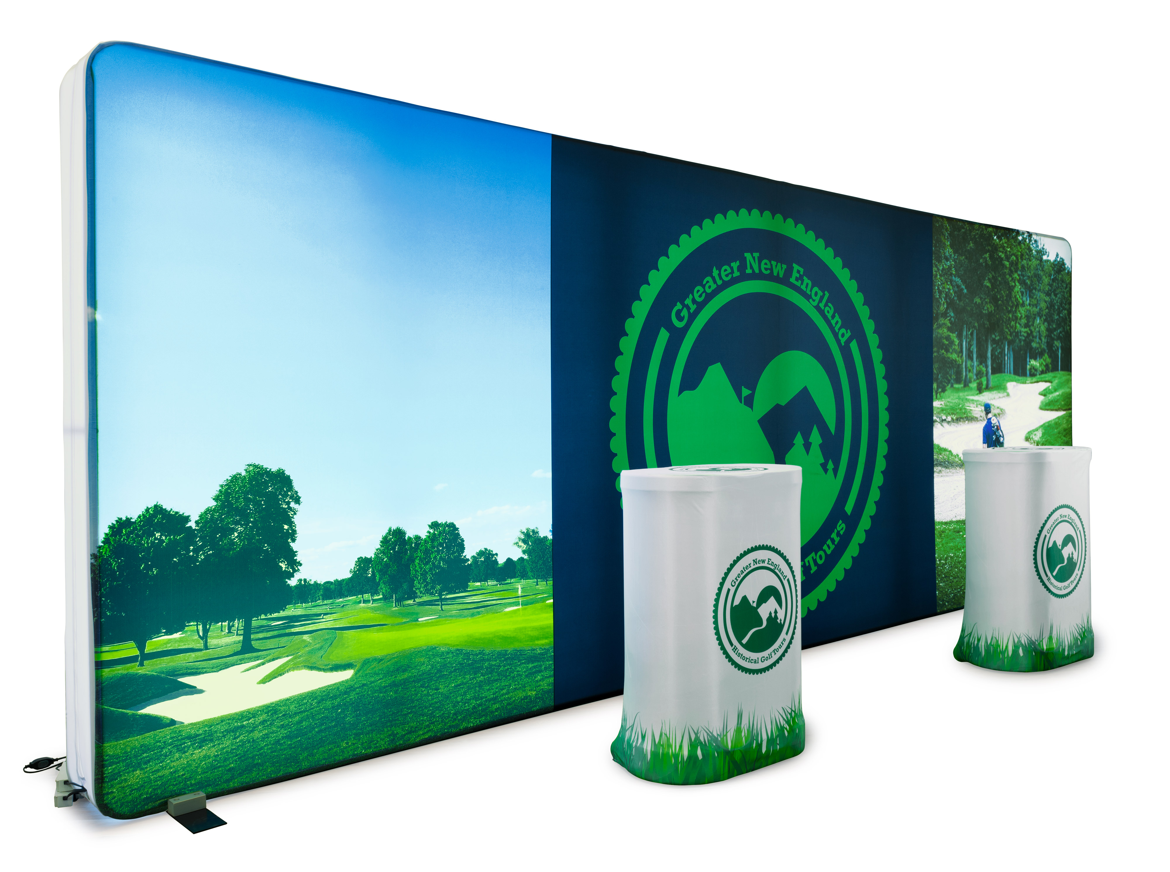 Lightbox Trade Show Booth Package | 2-Sided Custom Backwall | Displays2Go