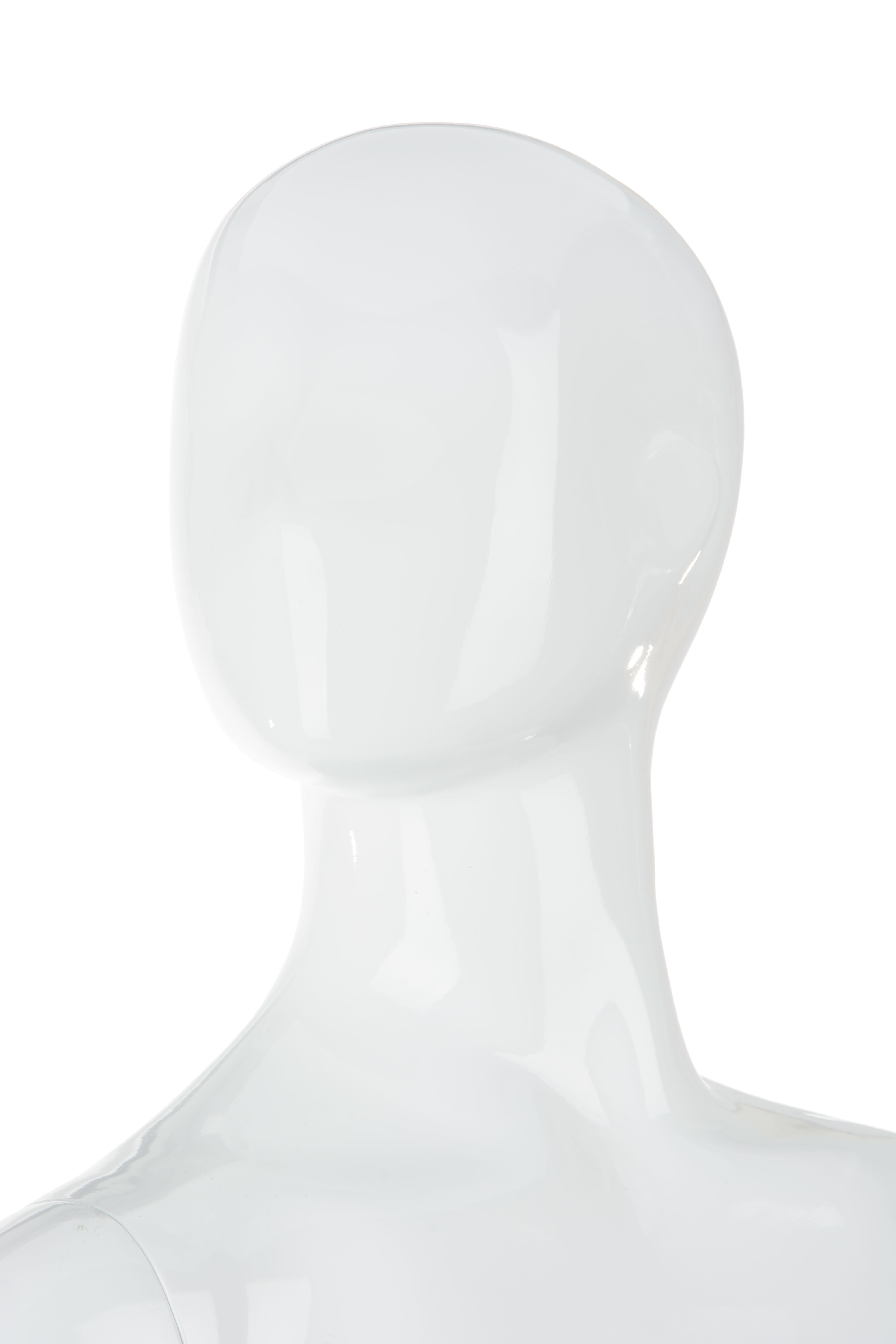 Abstract Female Fiberglass Mannequin | Tempered Glass Base | Displays2Go