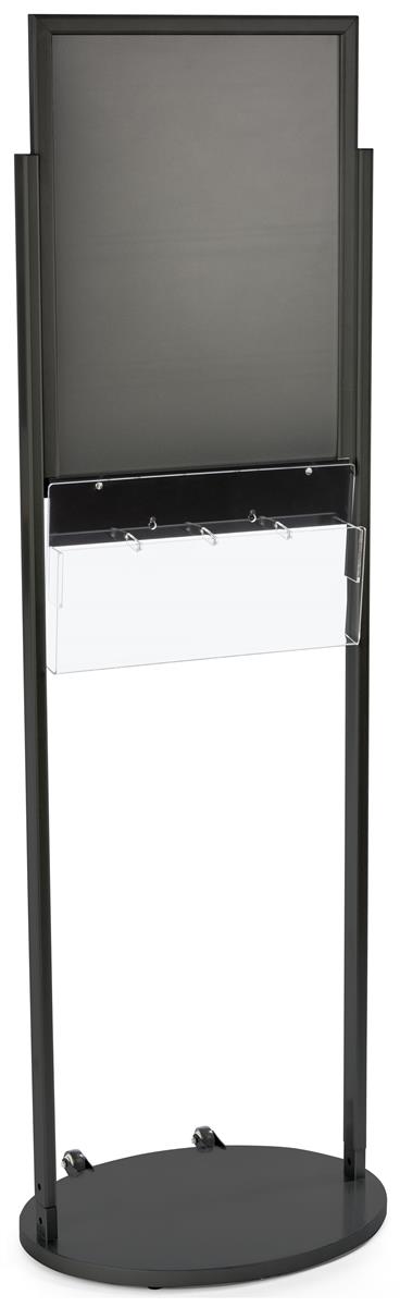 Black 18 x 24 Mobile Poster Stand with 4 Brochure Pockets