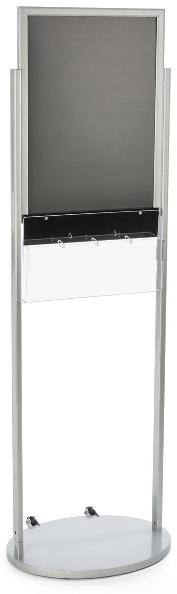 18 x 24 Silver Mobile Poster Stand with 4 Leaflet Pockets