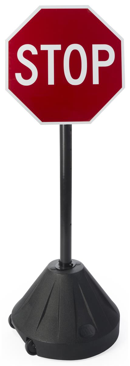 Small Stop Sign | Black Base with Pole