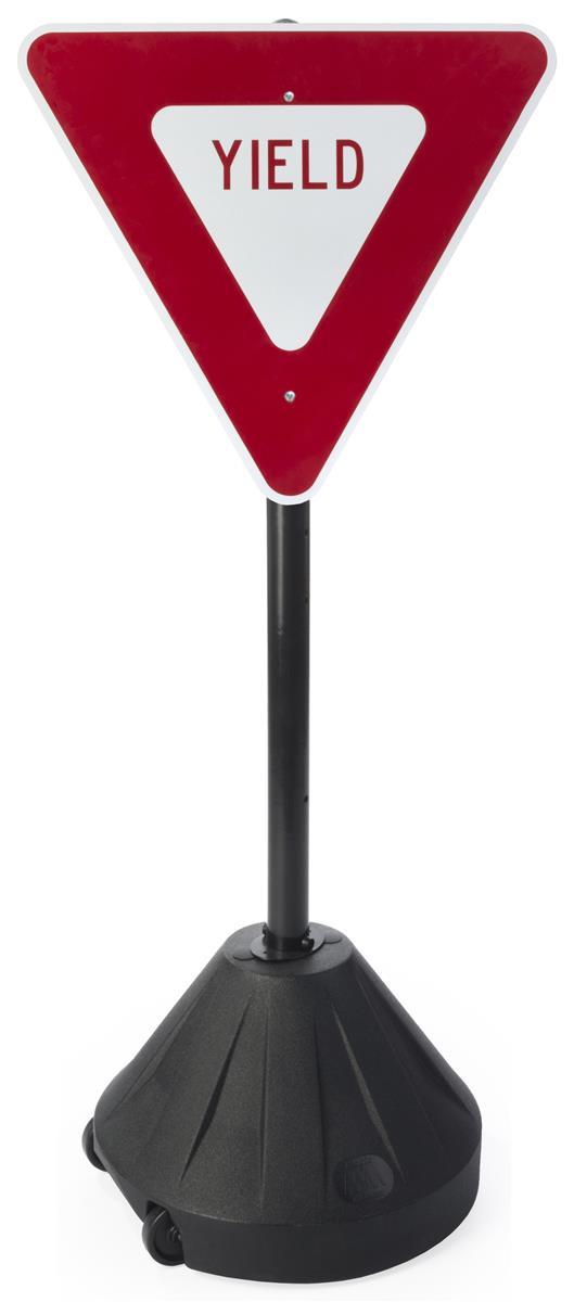 Yield Sign Stand | Rolling and Weighted Base