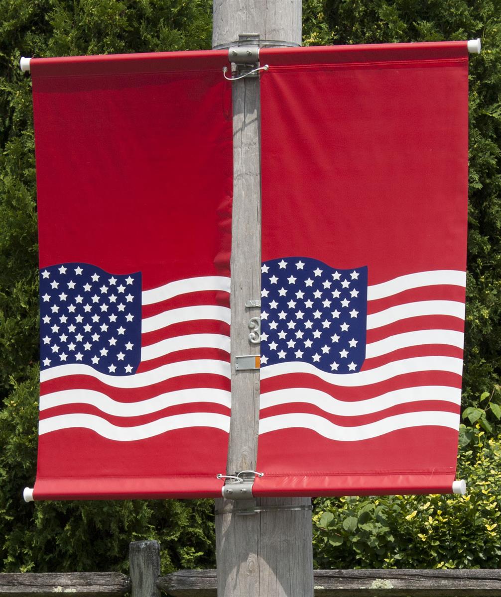 Banner Pole Hardware | Economy Model Holds (2) Flags