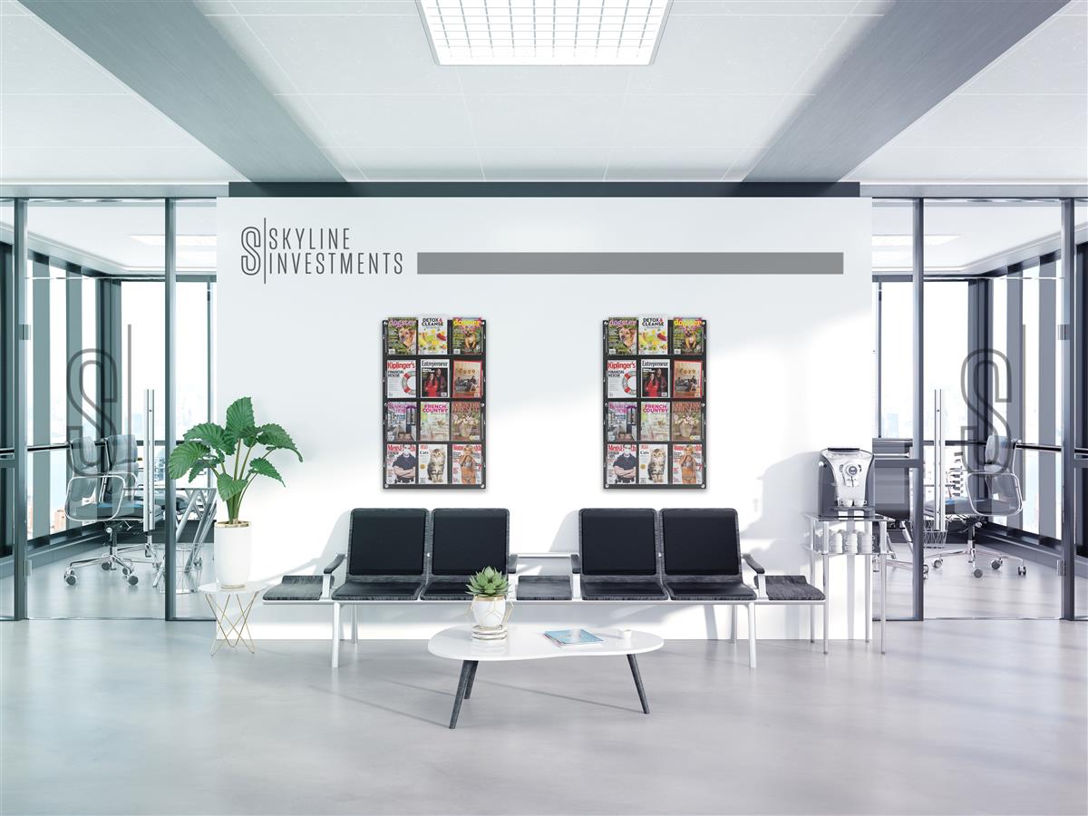 Wall Mounted Acrylic Literature Display | Multi-Pocket Dividers