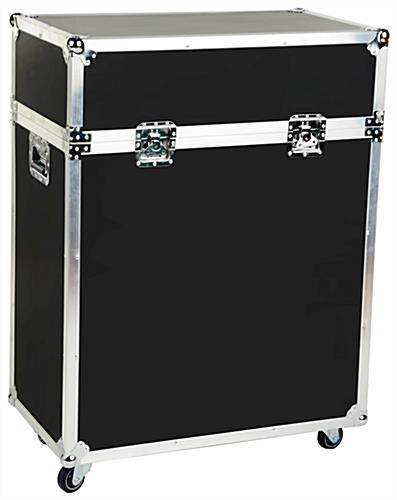 Black Portable Display Case | Glass Cabinet with Enclosed Locking Base