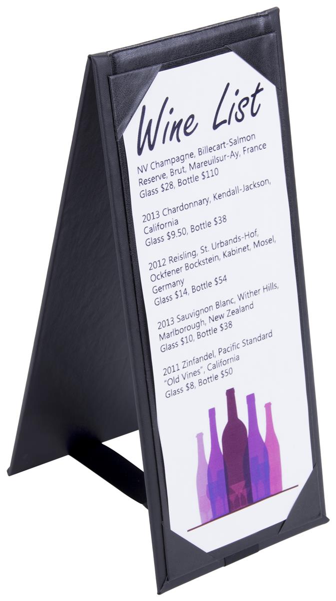 Wine Table Tent | Photo Album Corners & Black Leatherette