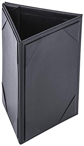 4” x 6” (3) Sided Table Tent | Black Leatherette Multi Panel