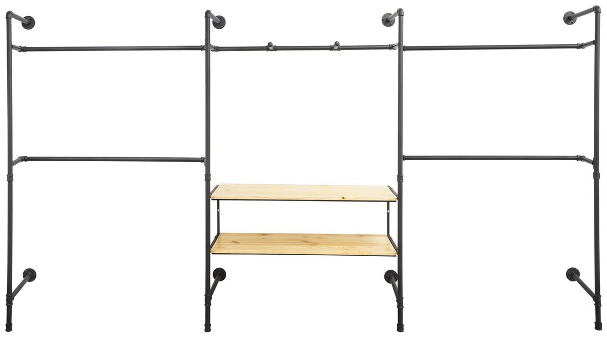 Pipe Wall Mounted Outrigger System | Triple Clothing Unit