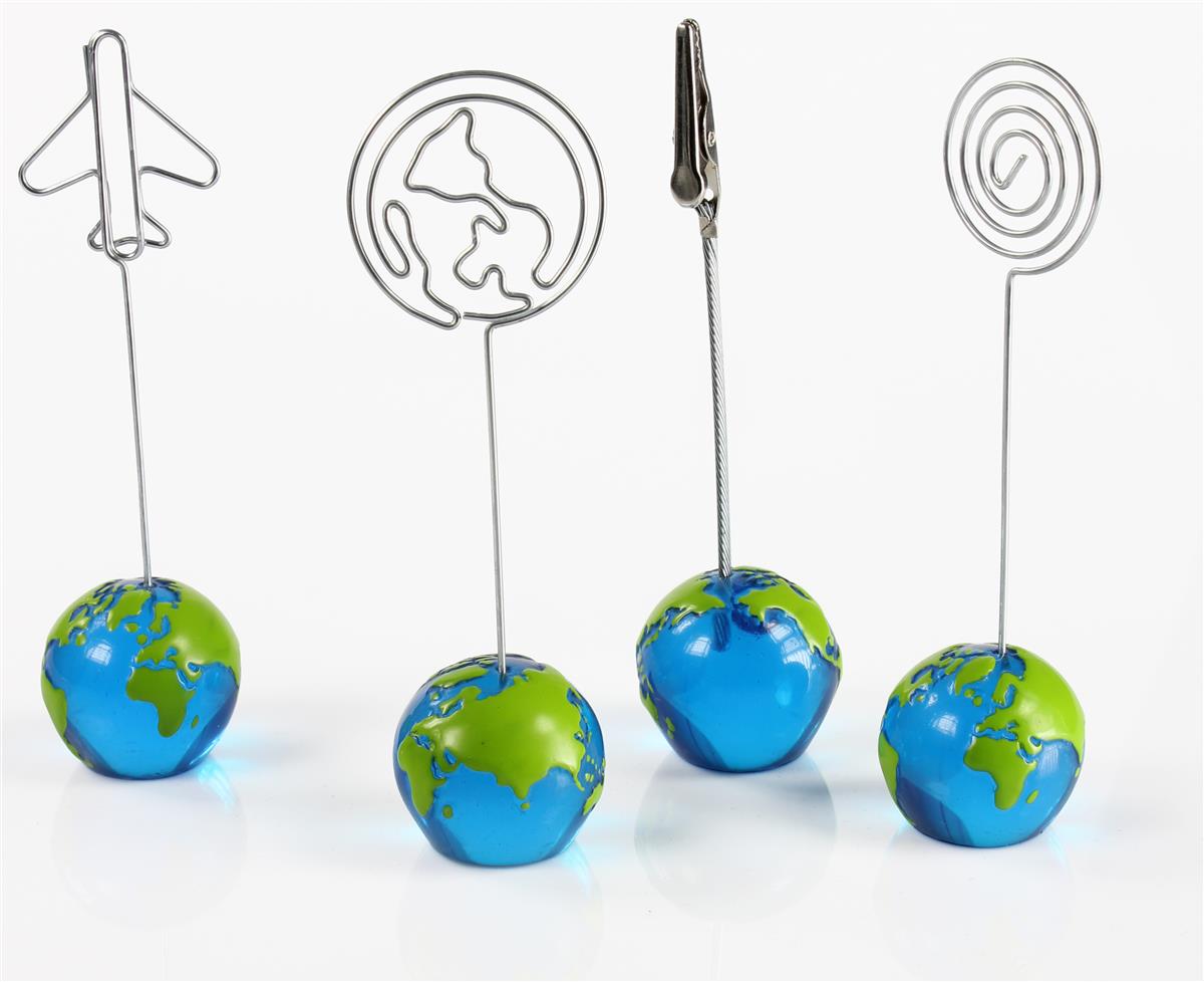 Fun Memo Clip | Globe Style Base with Various Shaped Coils