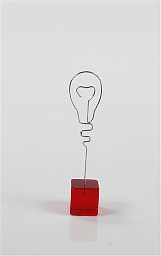 Light Bulb Cube Memo Clip & Square Bases - Various Colors