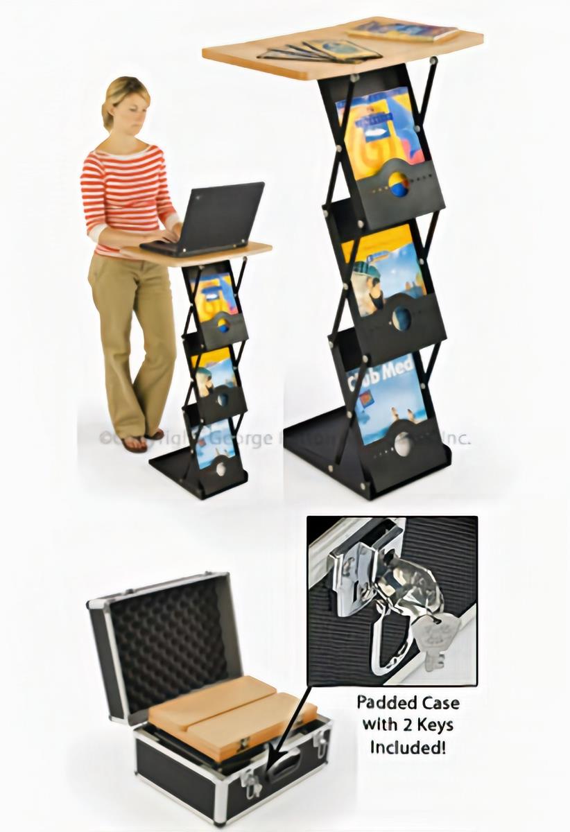 Portable Literature Display Stand With Counter | Post Up Stand