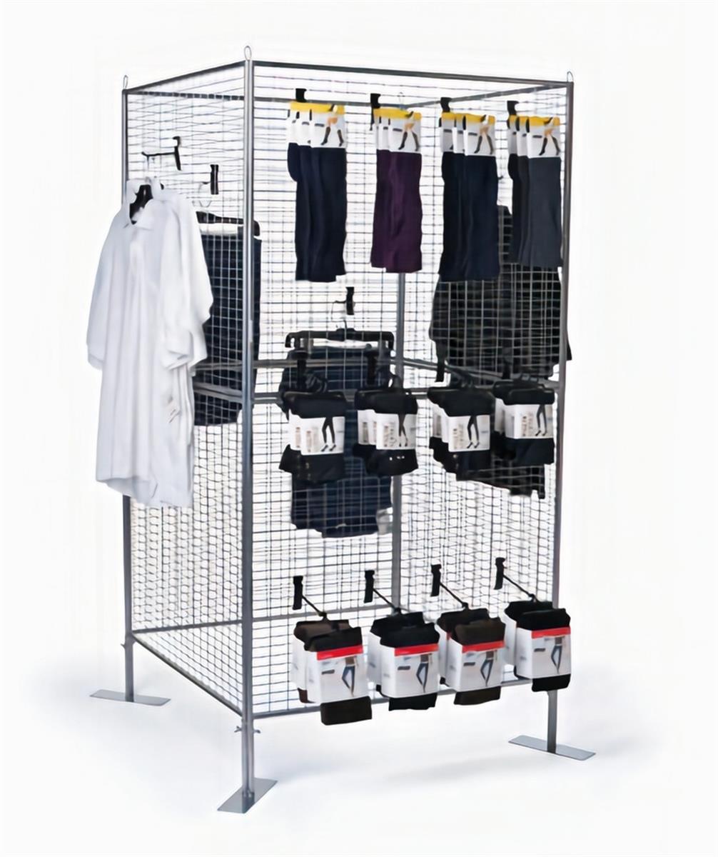 Wire Mesh Art Display Booth | U-Shape | Silver | Post Up Stand