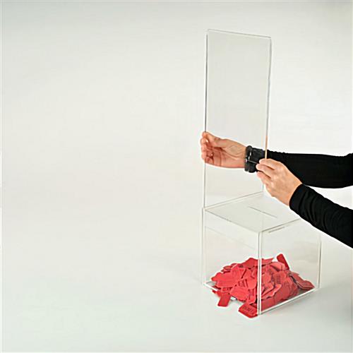 Clear Acrylic Suggestion Box With 8.5" x 11" Sign Header