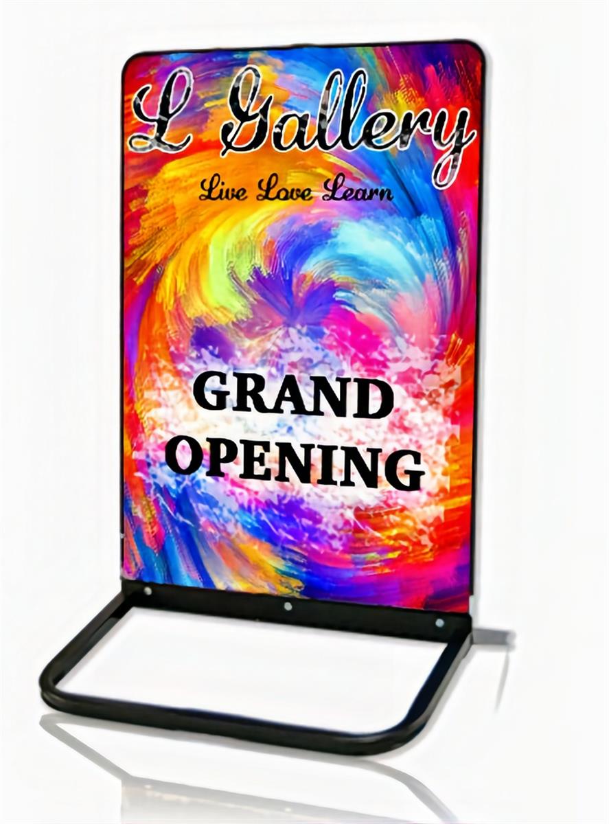 Double Sided Black Aluminum Poster Stand | Post Up Stand
