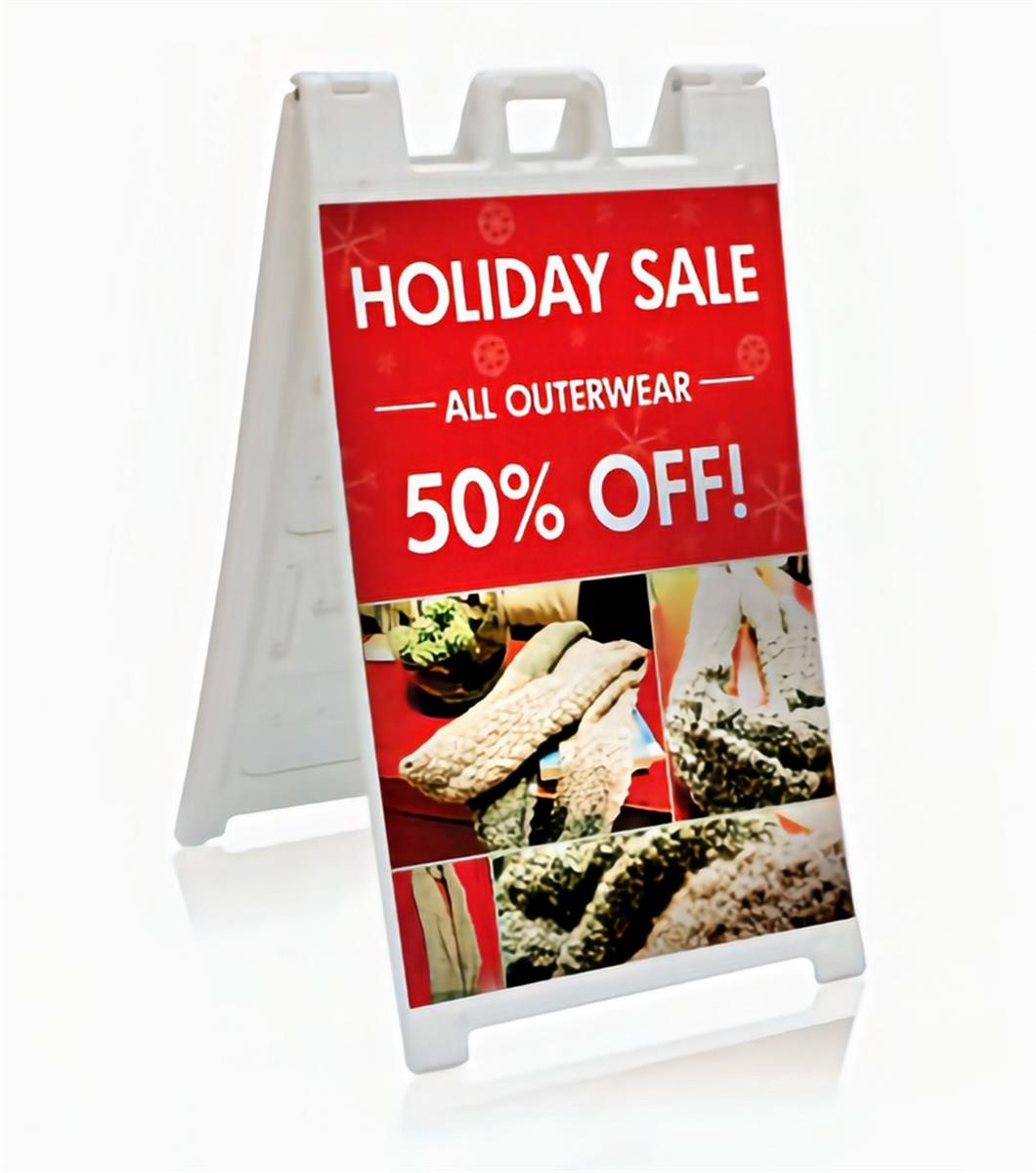 Large White Double-Sided Outdoor Poster Stand - Poster Only