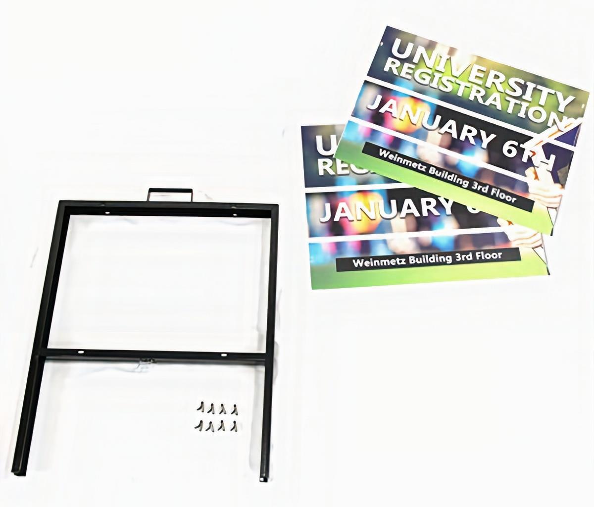 Folding A-Frame Sidewalk Sign - Black - Poster Only