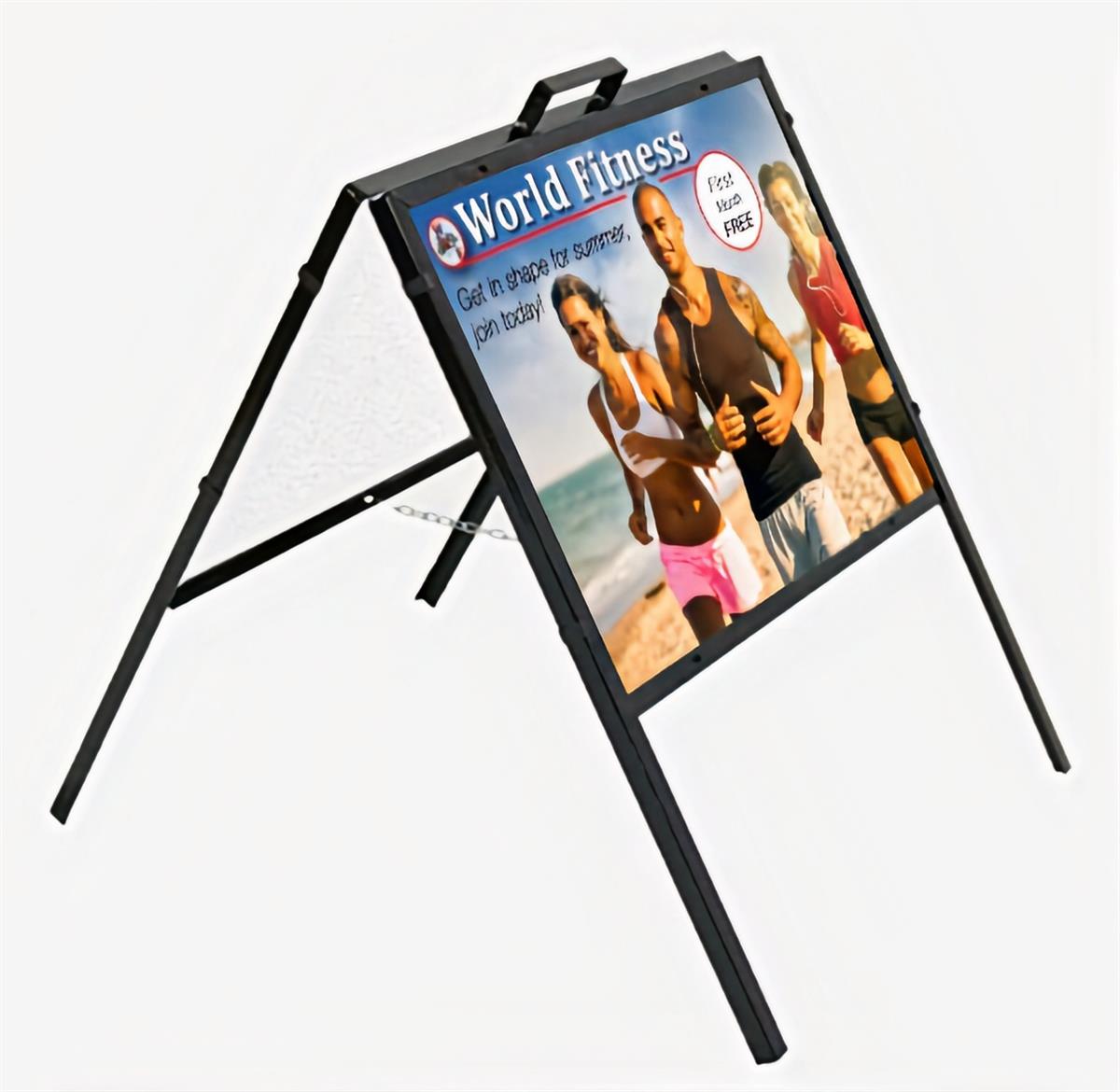 Folding A-Frame Sidewalk Sign - Black - Poster Only