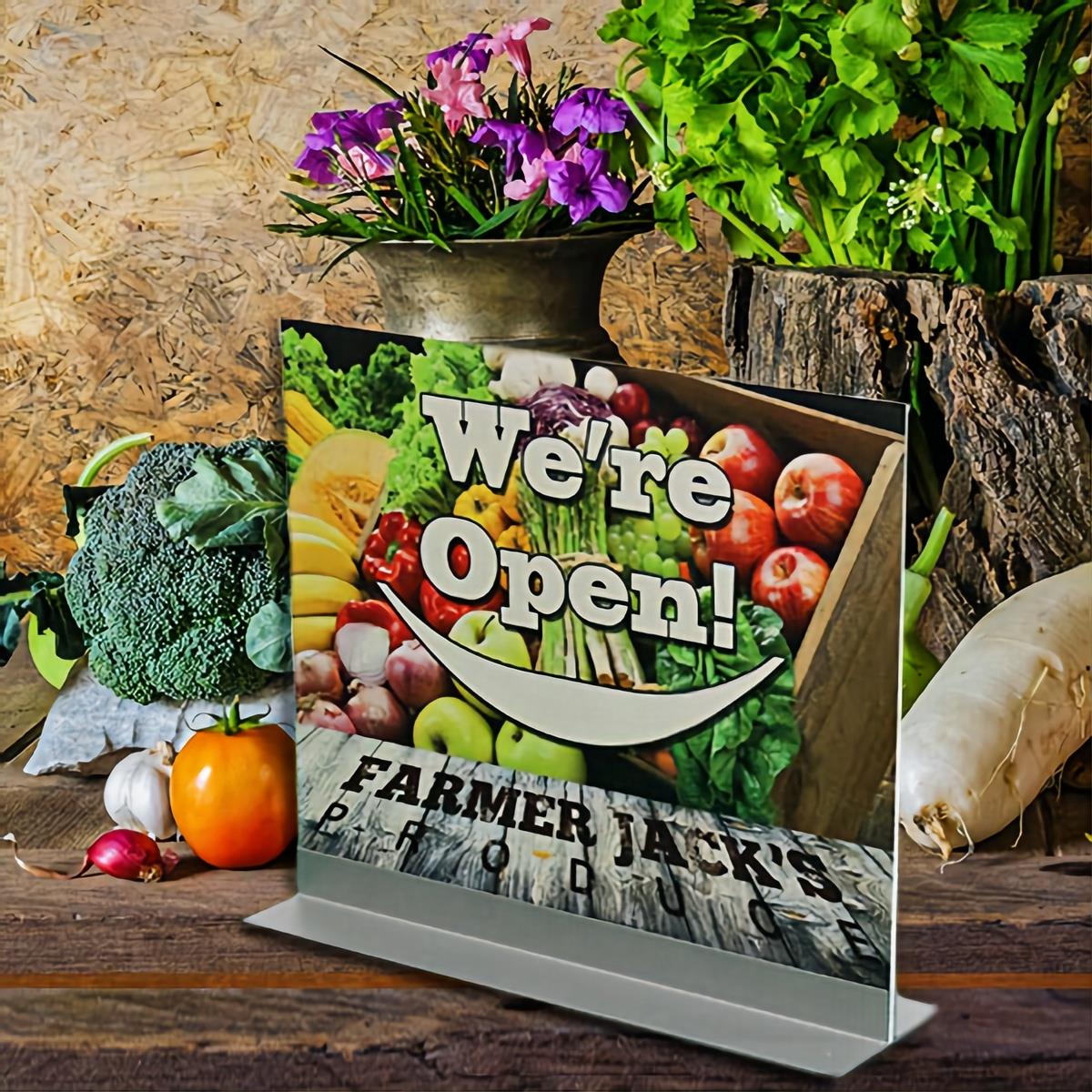 T-Style Sign Holder Hardware| Frameless | Post Up Stand