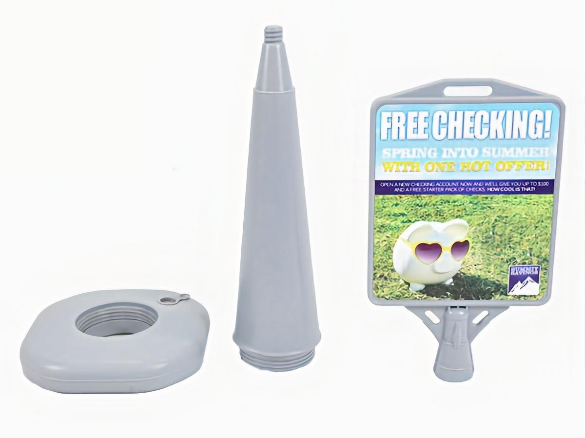 Outdoor Cone Poster Stand | Cone Sign Holder