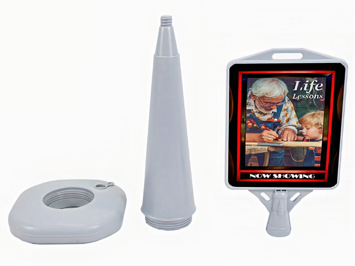 Outdoor Cone Poster Stand | Cone Sign Holder